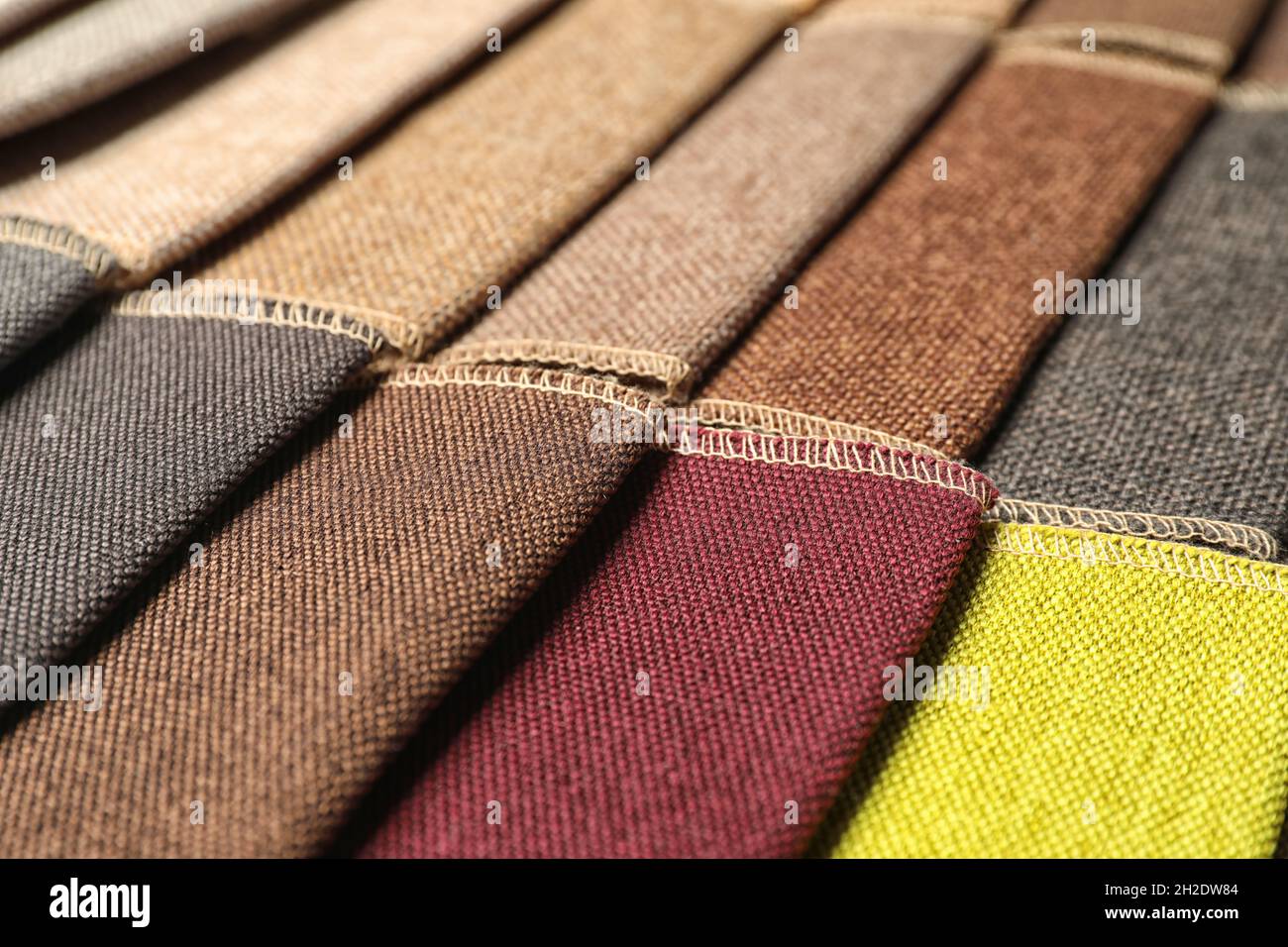 Fabric samples of different colors for interior design as background ...