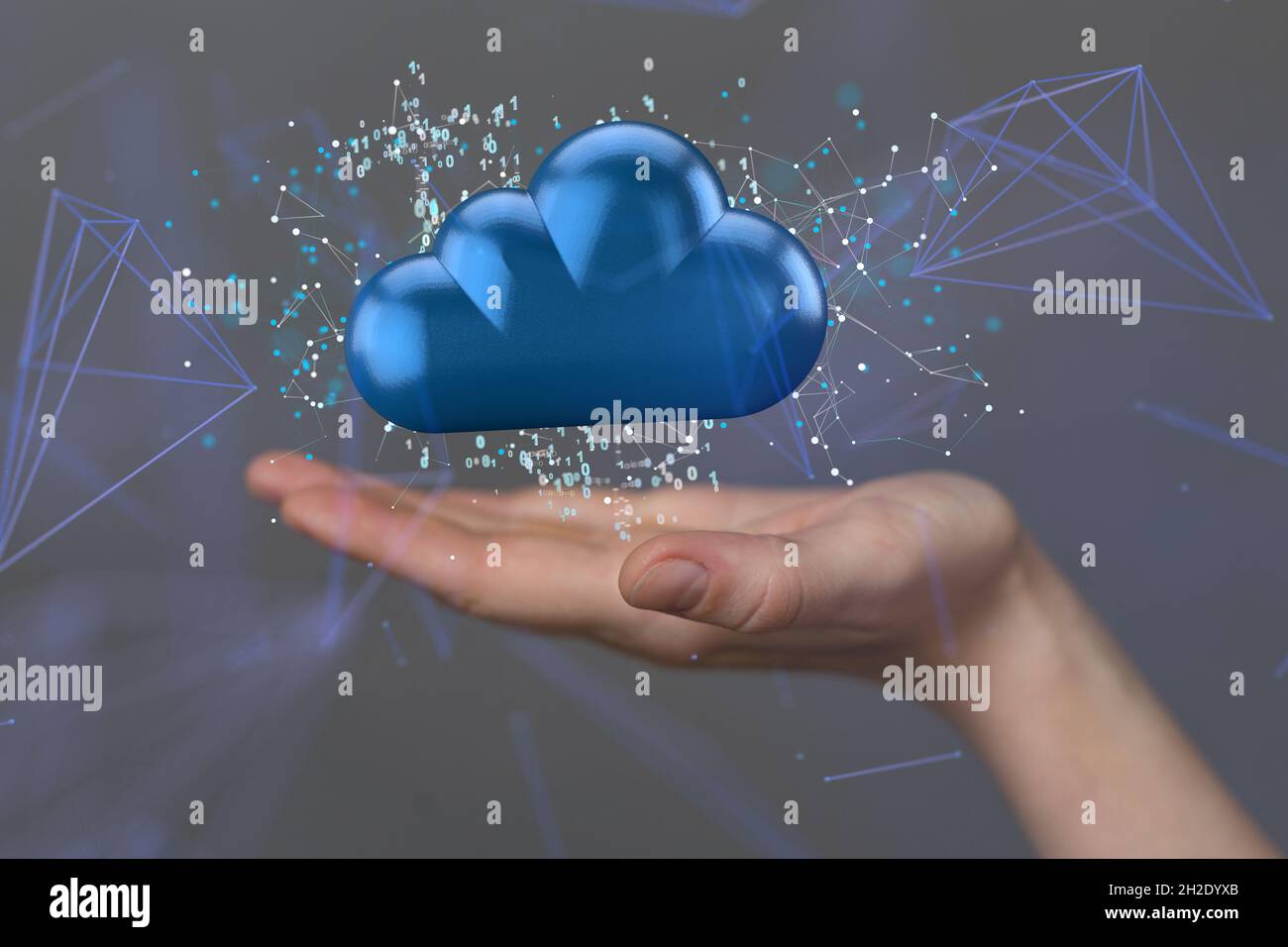 Hand holding a big data cloud Stock Photo - Alamy