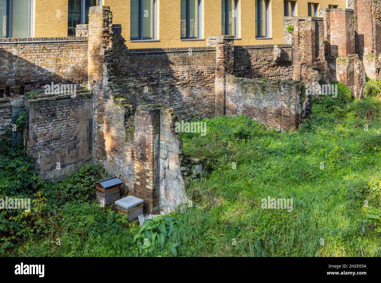 Noble Street Garden which contains remains of London Wall and medieval ...