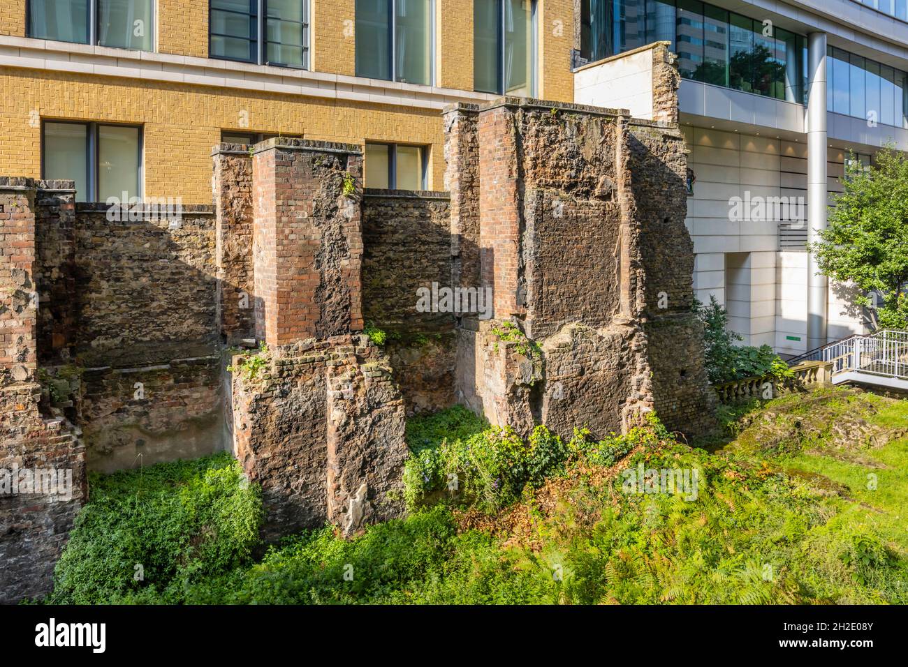 Noble Street Garden which contains remains of London Wall and medieval ...