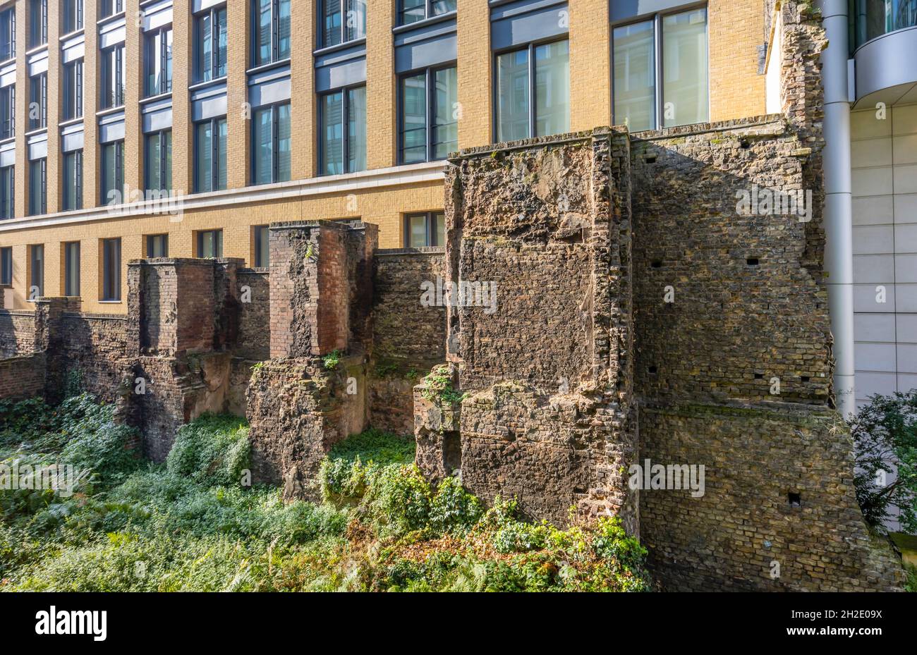 Noble Street Garden which contains remains of London Wall and medieval ...