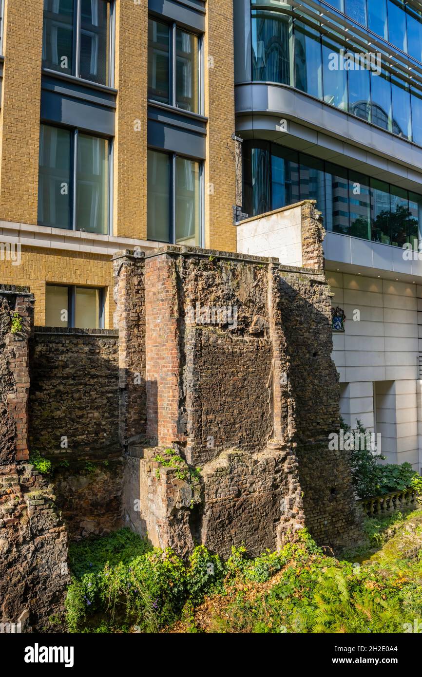 Noble Street Garden which contains remains of London Wall and medieval ...
