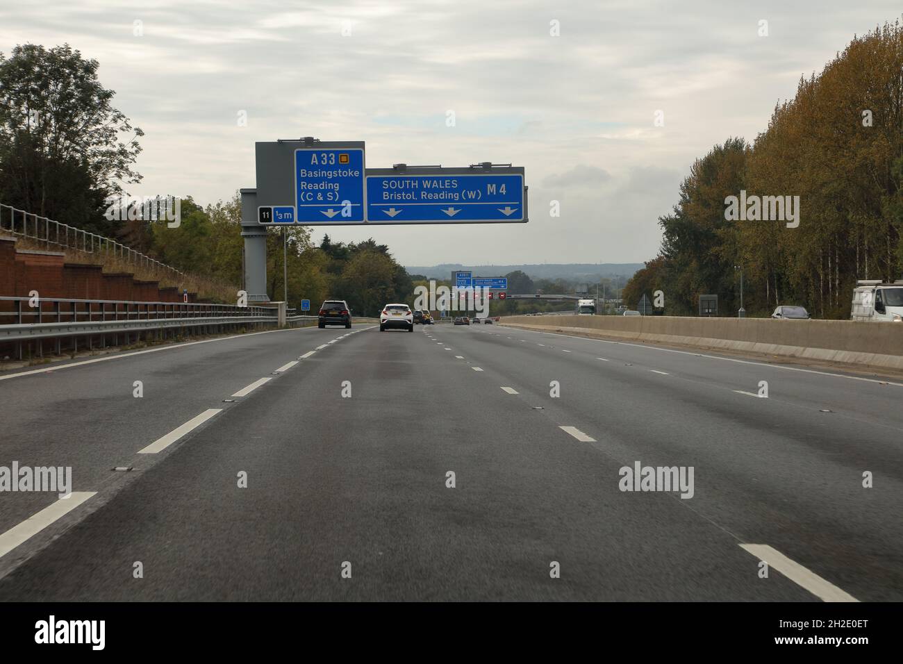 A section of the M4 motorway near Reading being converted to a "smart ...
