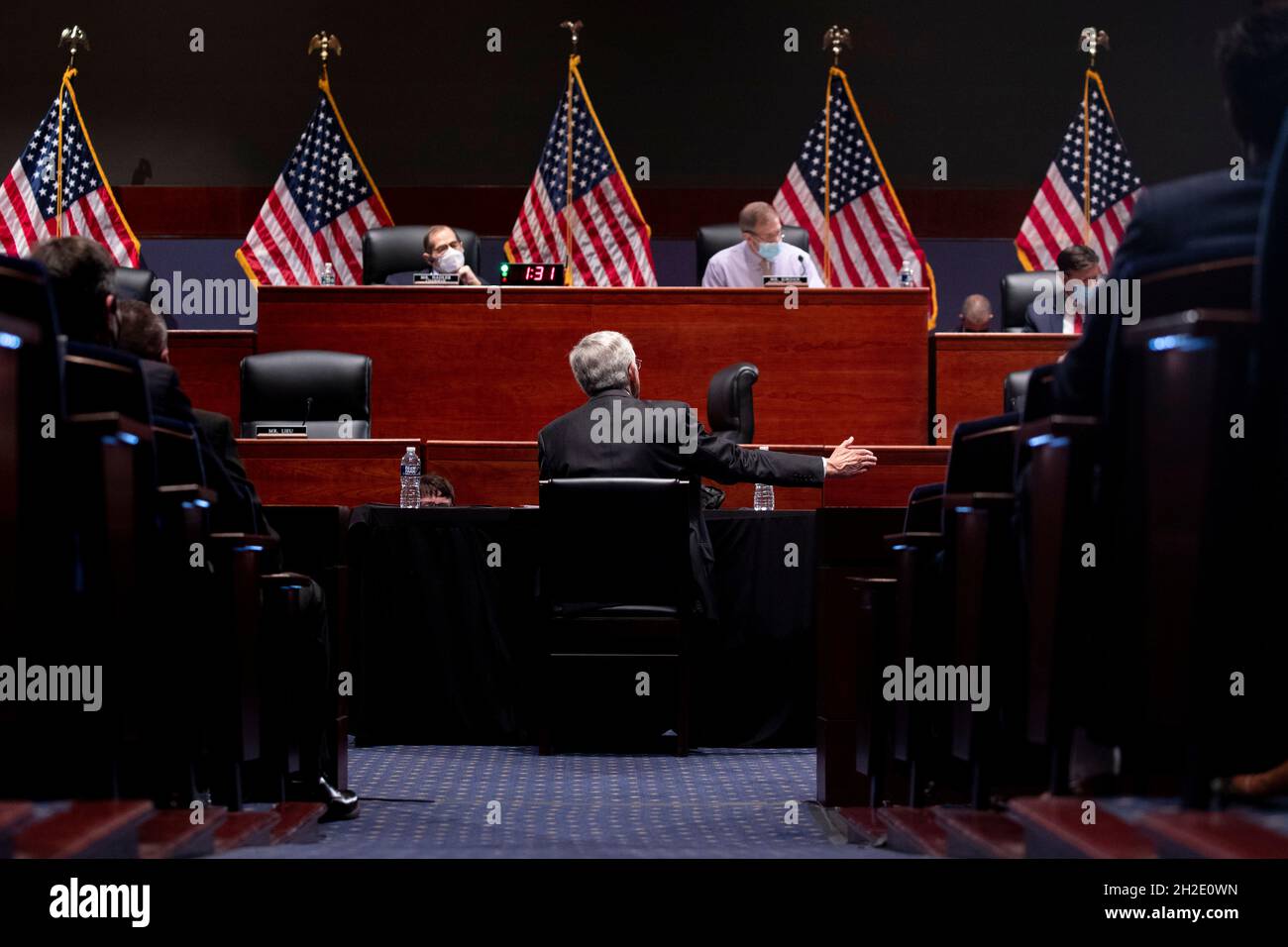 Washington, USA. 22nd Oct, 2021. US Attorney General Merrick Garland (C ...