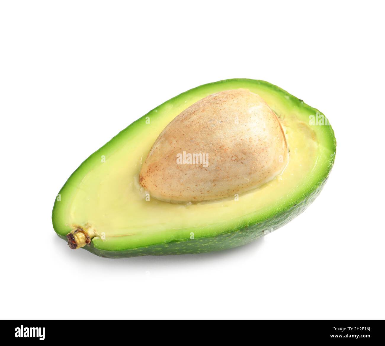 Half of avocado on white background. Natural food high in protein Stock ...