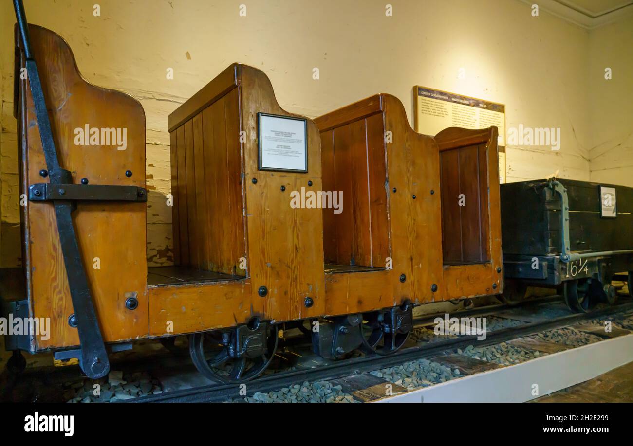 industrial age train carriage and transport on display at Penrhyn ...