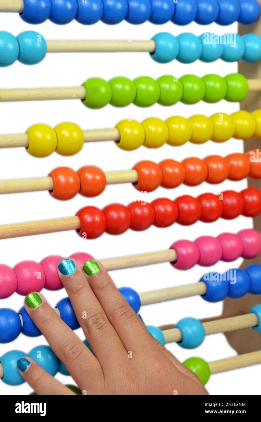 colorful Abacus with a isolated white background Stock Photo - Alamy