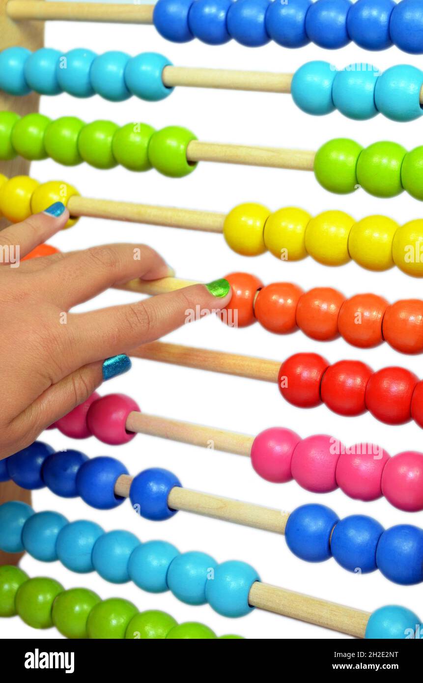 colorful Abacus with a isolated white background Stock Photo - Alamy