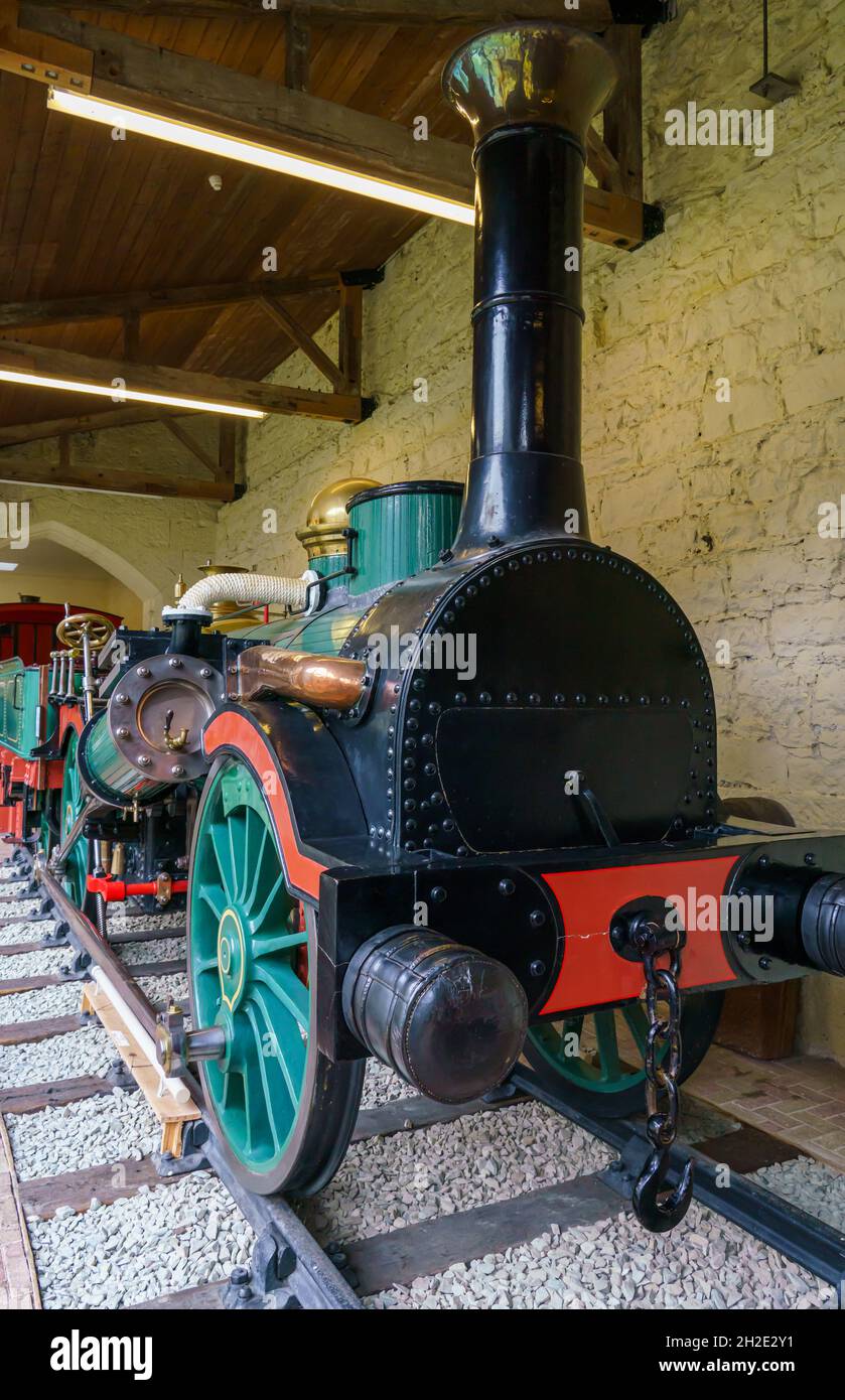 The Fire Queen an industrial locomotive engine on display at Penrhyn ...