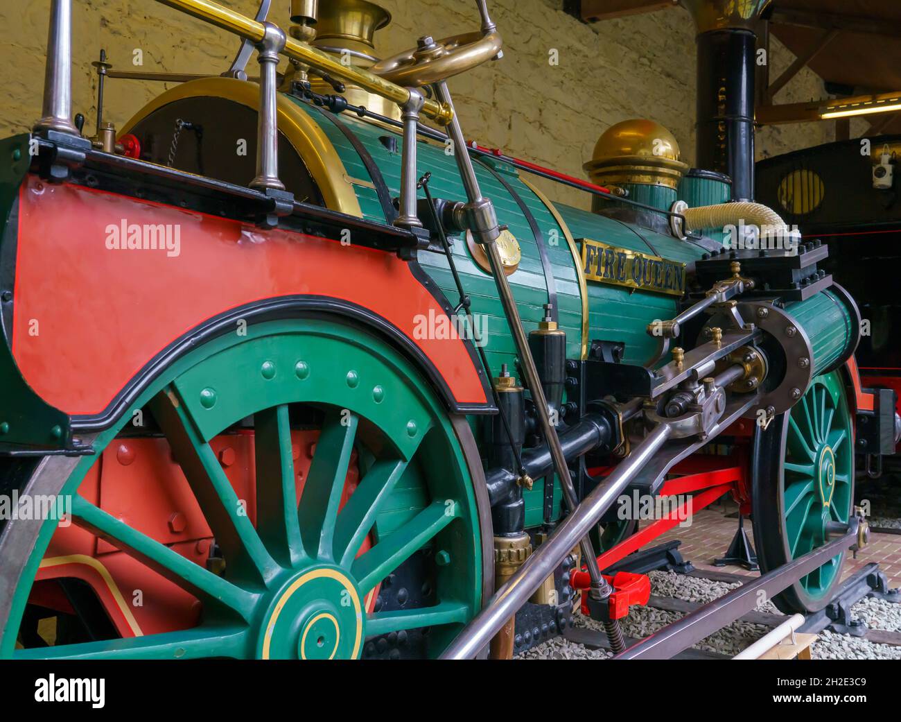 The Fire Queen an industrial locomotive engine on display at Penrhyn ...