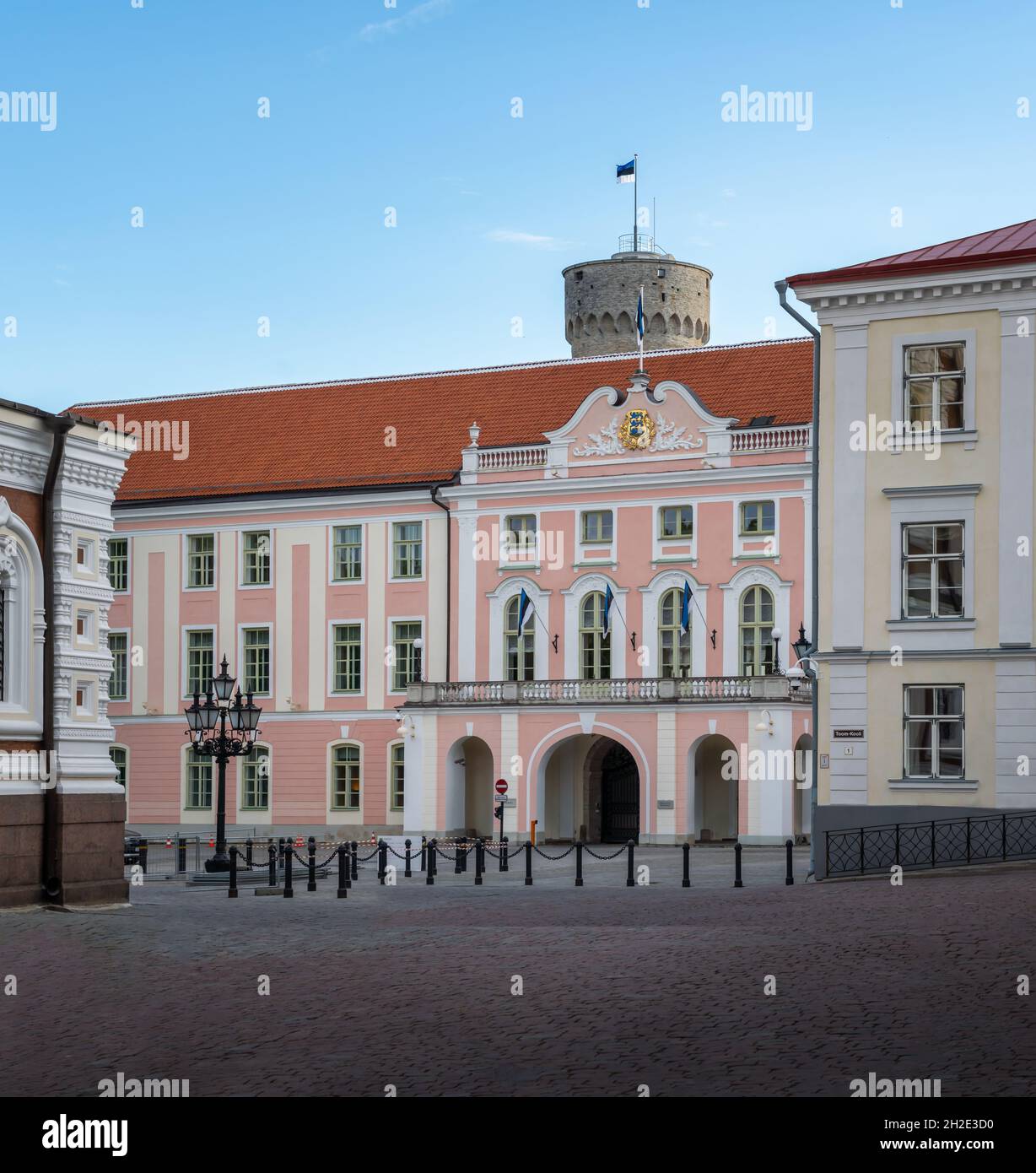 Toompea Castle, seat of Estonian Parliament with on Tall Hermann Tower ...