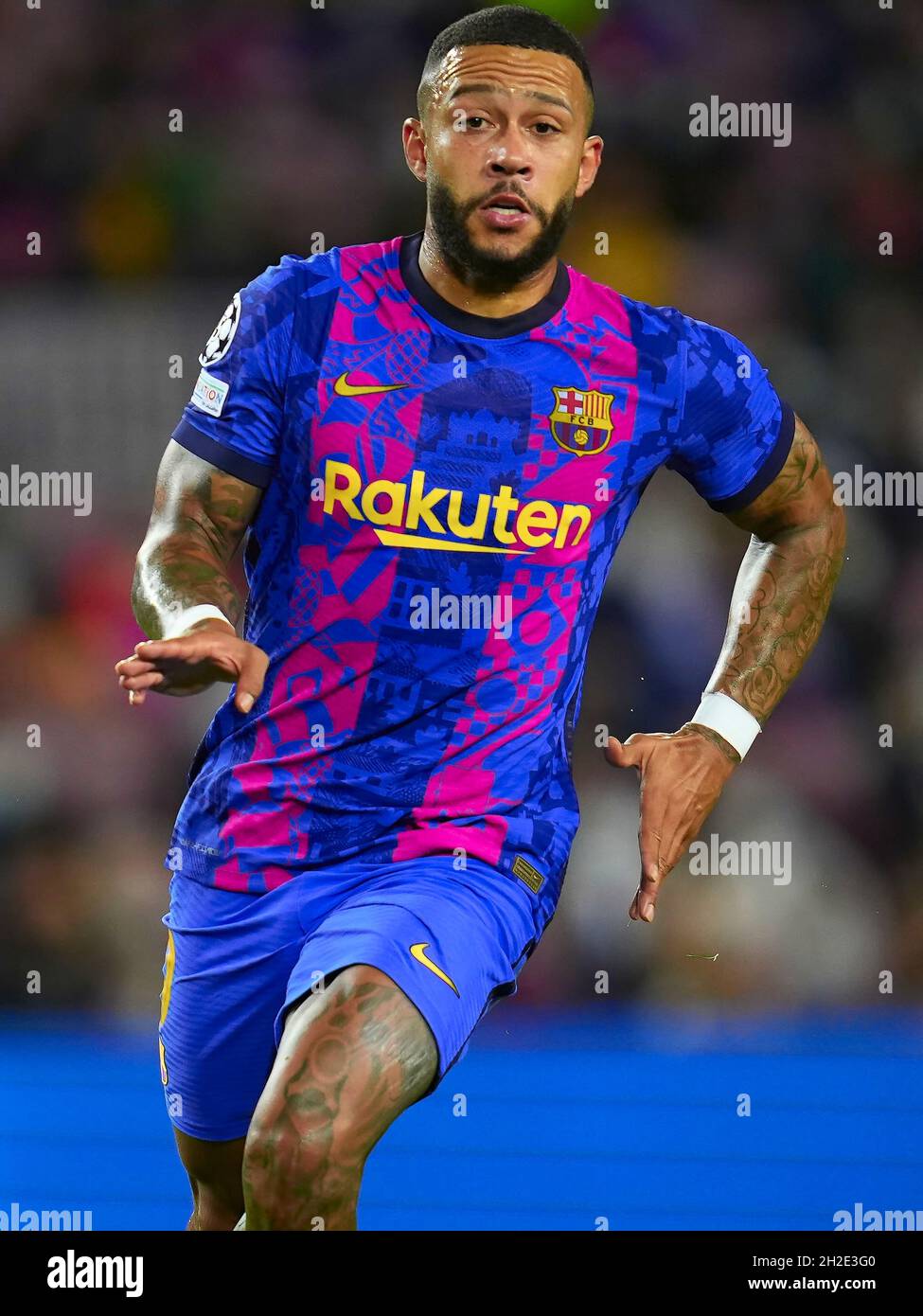 Memphis Depay of FC Barcelona during the UEFA Champions League match ...