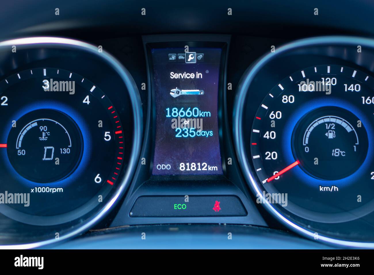Selective closeup of a dashboard of a modern car Stock Photo - Alamy