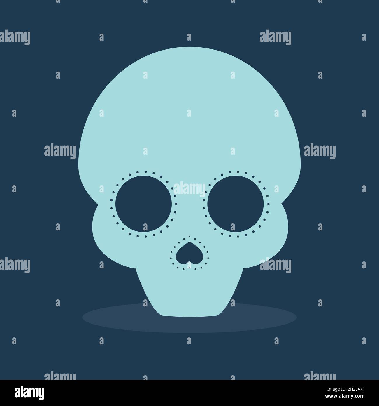 Turquoise flat minimalist skull. Halloween inspiration. Vector ...
