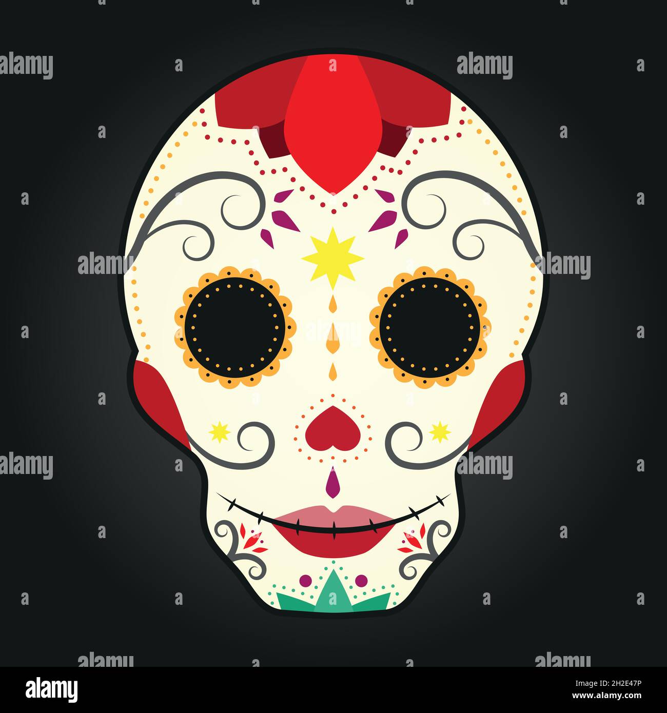 Colorful skull symbol. Day of the Dead. Halloween. Vector illustration ...