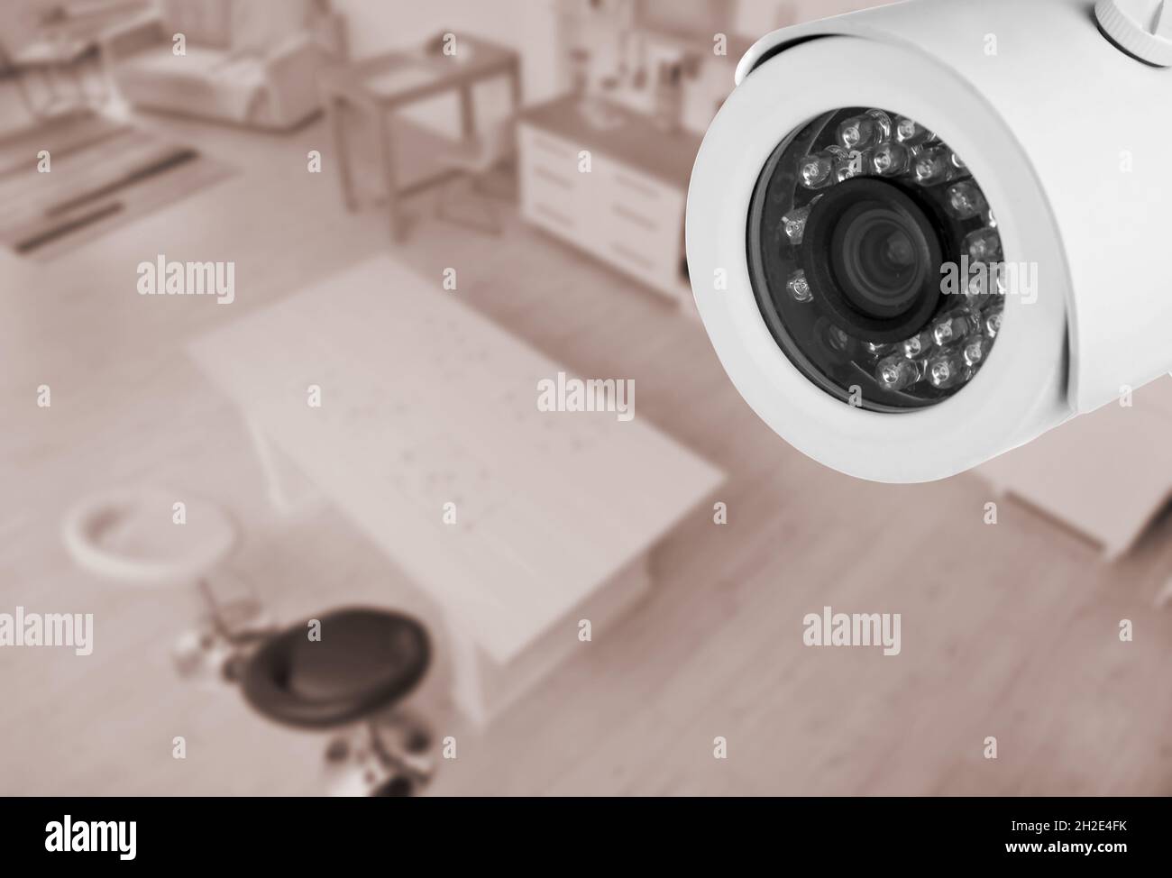 Kitchen under CCTV camera surveillance, above view Stock Photo - Alamy