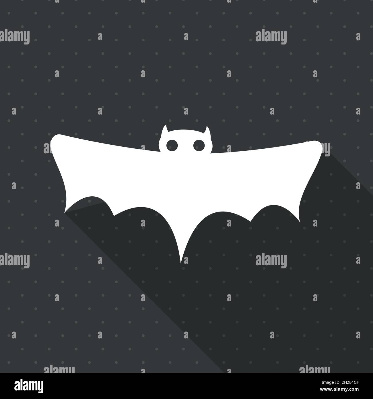Minimal Halloween background. Bat with long shadow. Vector illustration ...