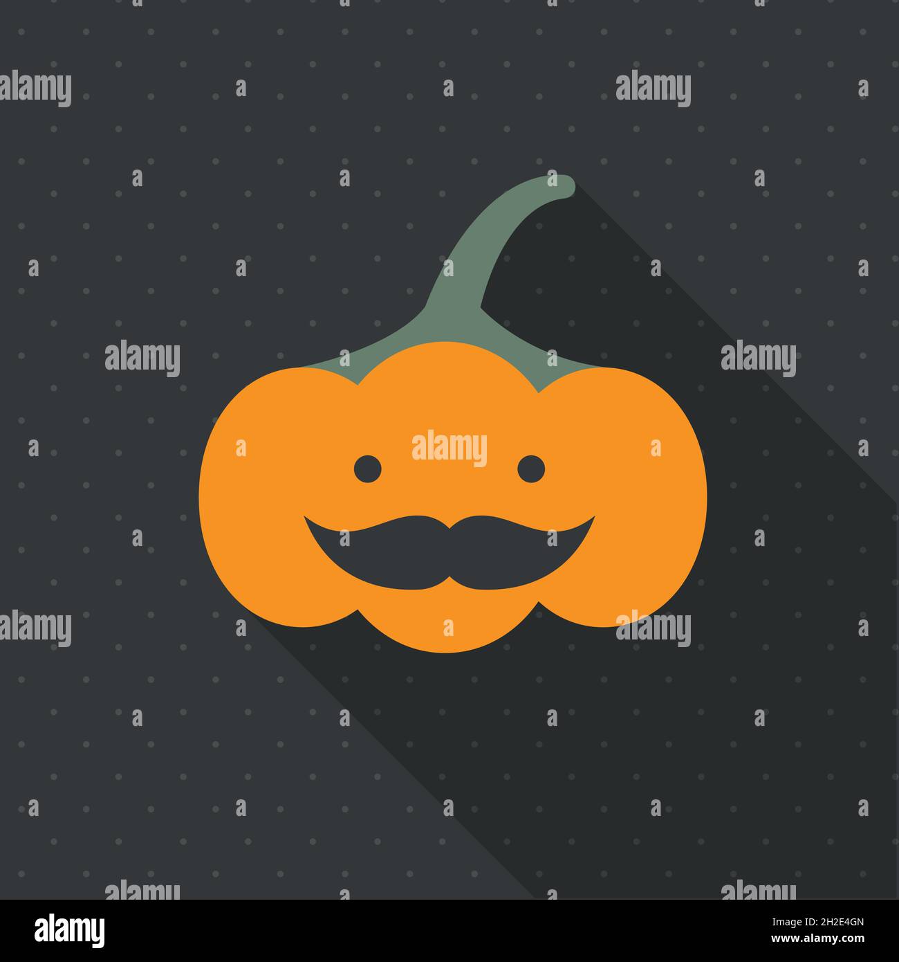 Minimal Halloween background. Pumpkin with moustache. Vector ...