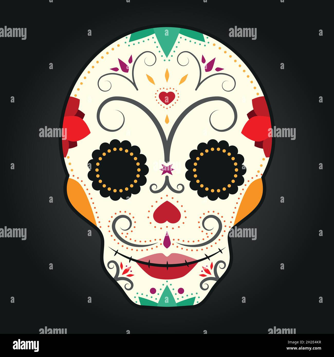 Colorful skull symbol. Day of the Dead. Halloween. Vector illustration ...