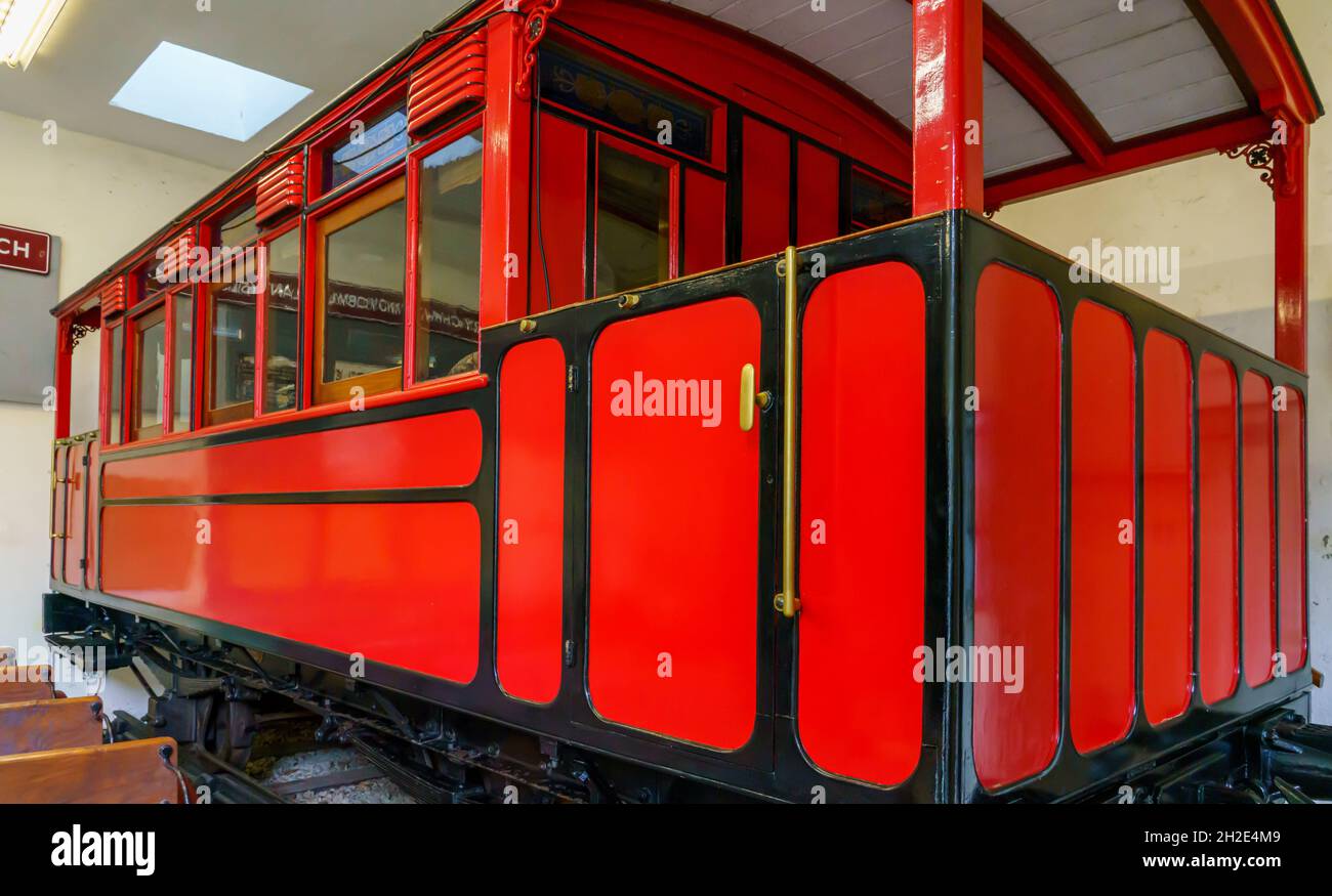 industrial age train carriage and transport on display at Penrhyn ...