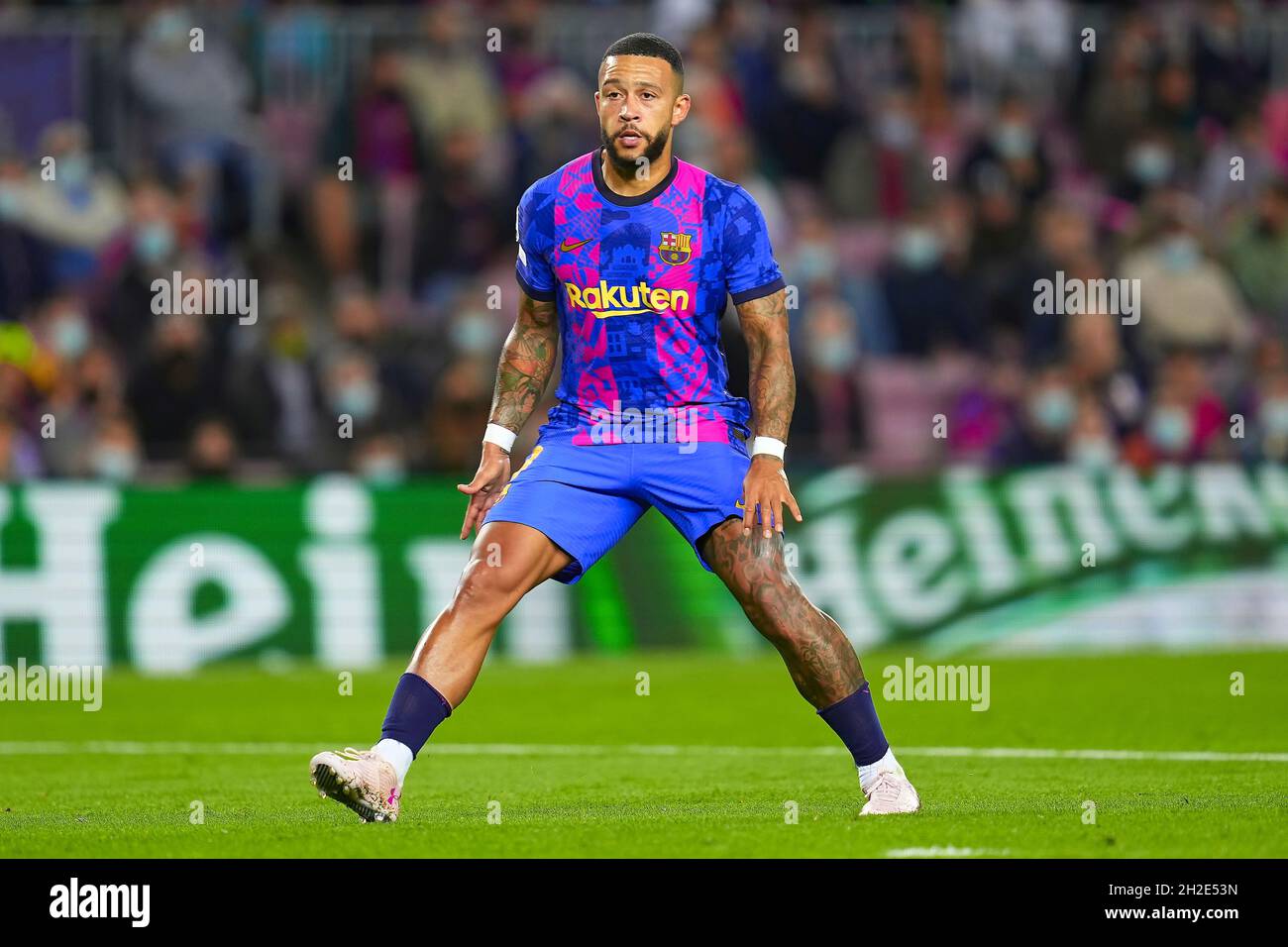 Memphis Depay of FC Barcelona during the UEFA Champions League match ...