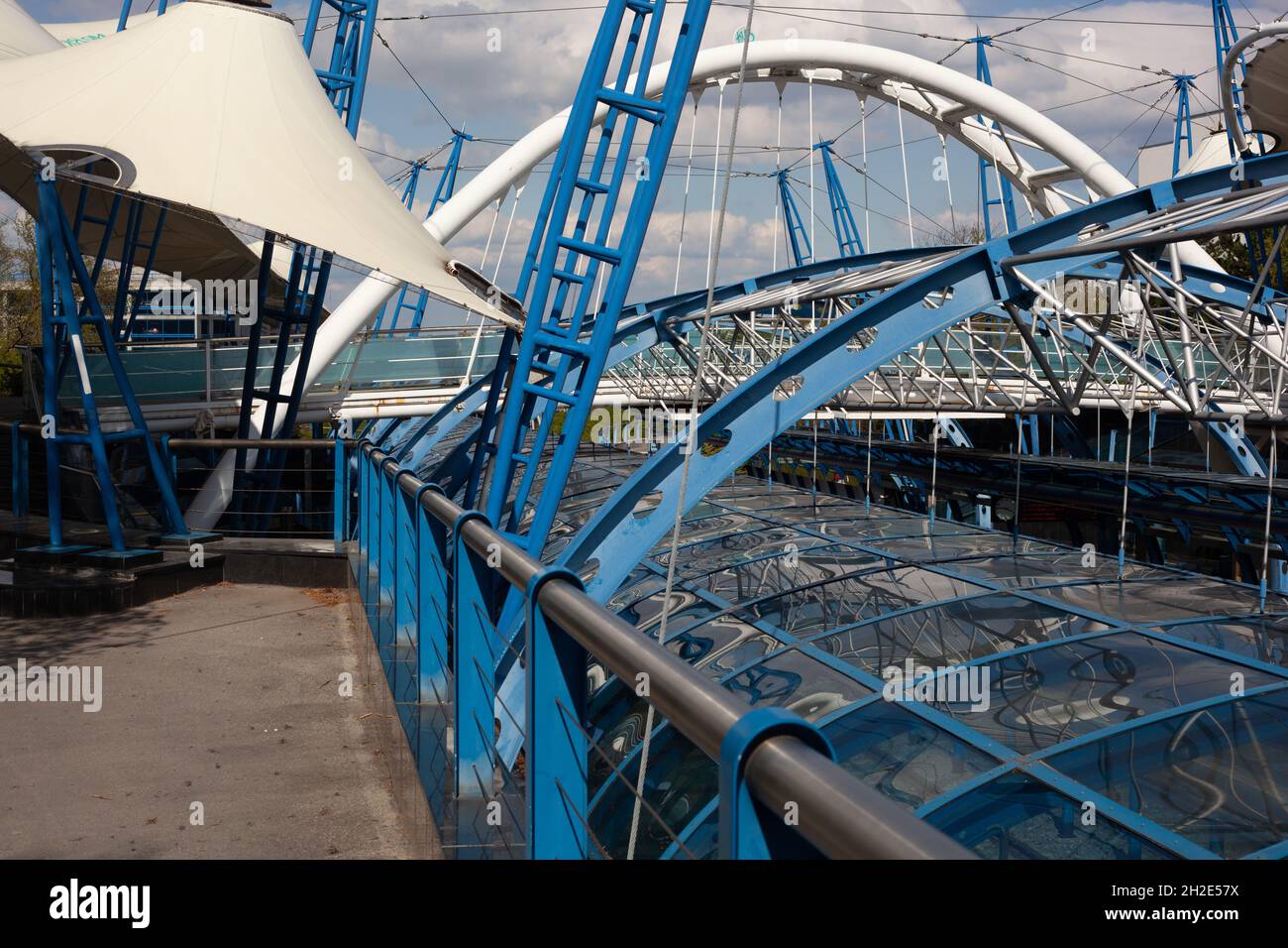 Blue steel construction structures Stock Photo - Alamy