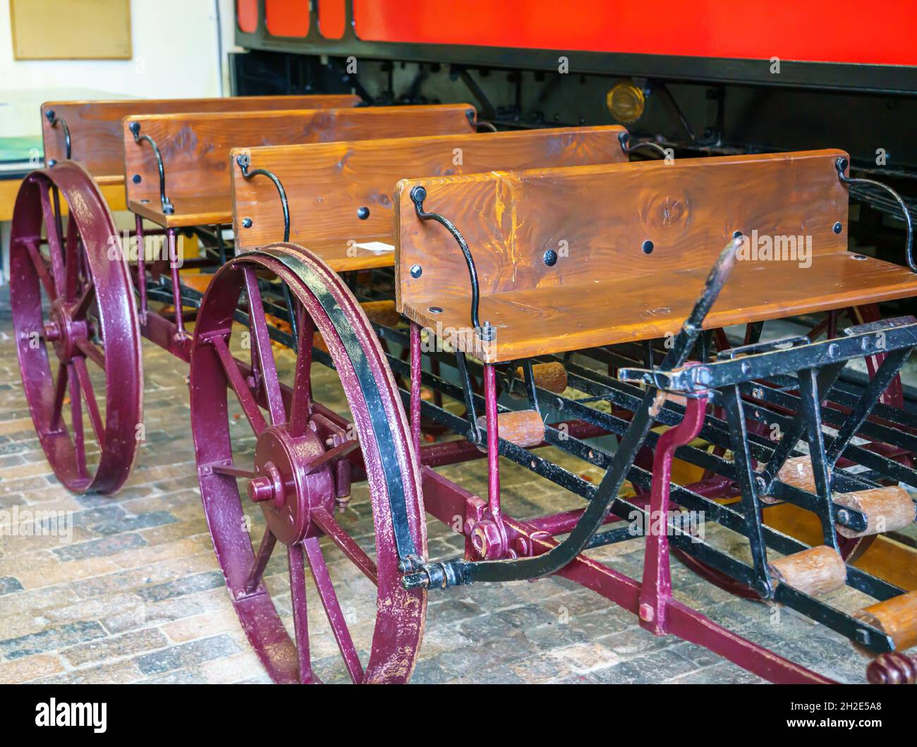 industrial age train carriage and transport on display at Penrhyn ...