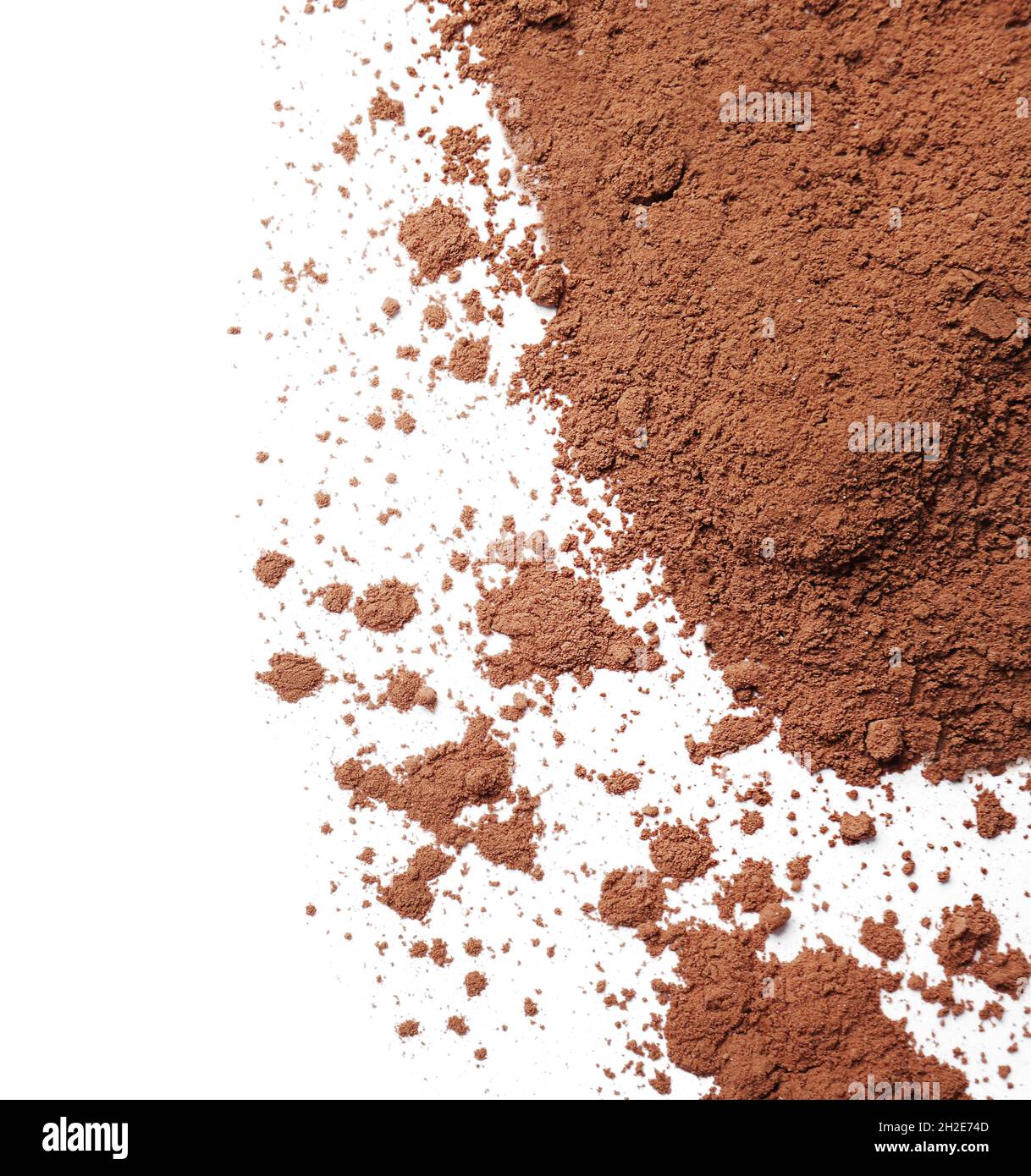 Cocoa powder on white background Stock Photo - Alamy