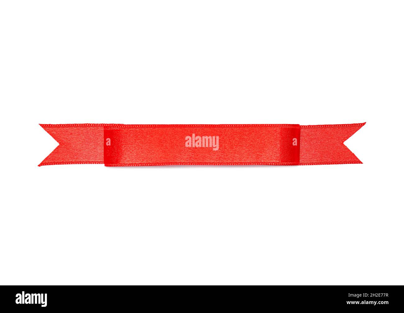 Simple red ribbon on white background, top view Stock Photo - Alamy