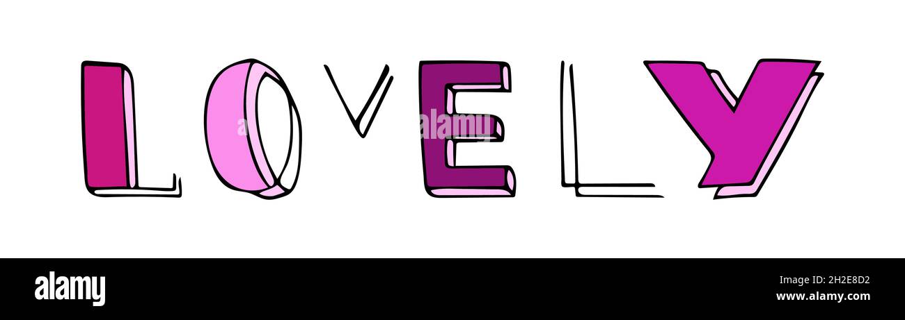 Lettering for Happy Valentines Day. Lovely vector illustration Stock ...