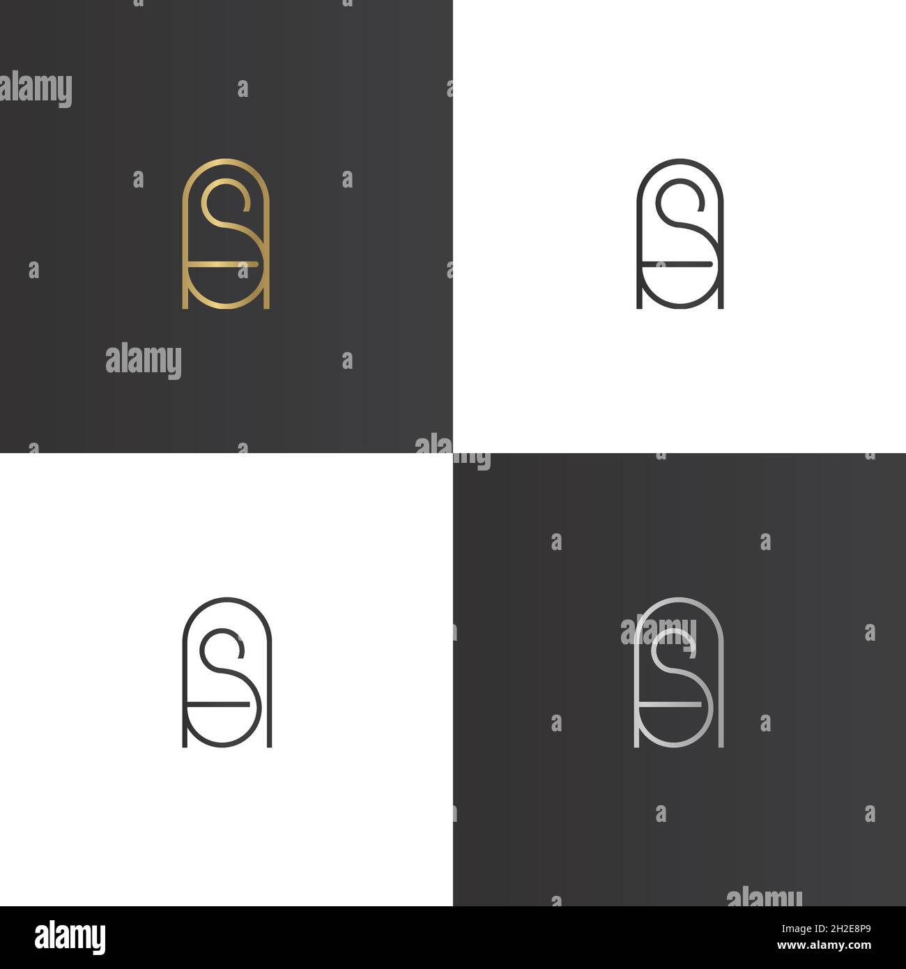 Alphabet letters Initials Monogram logo AS, SA, S and A Stock Vector ...