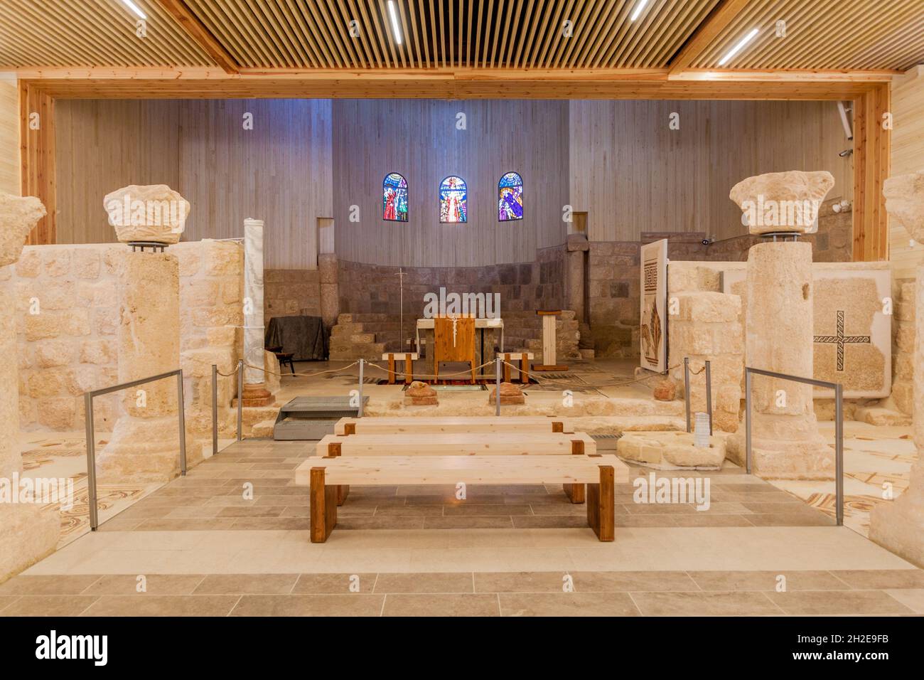 MOUNT NEBO, JORDAN - MARCH 21, 2017: Interior of the Moses Memorial ...