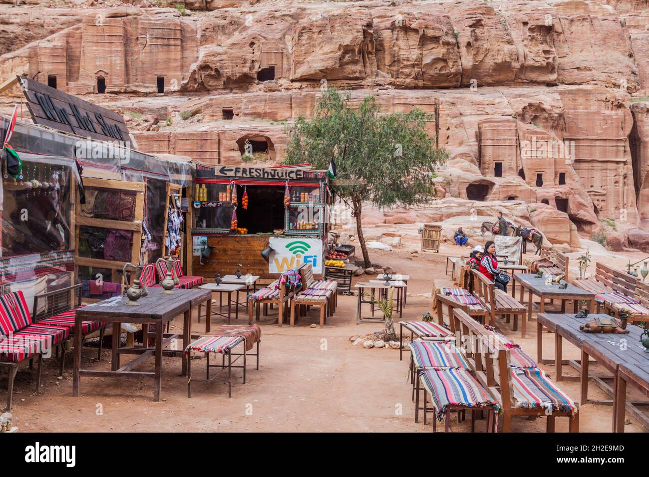 PETRA, JORDAN - MARCH 23, 2017: Cafe in the ancient city Petra, Jordan ...