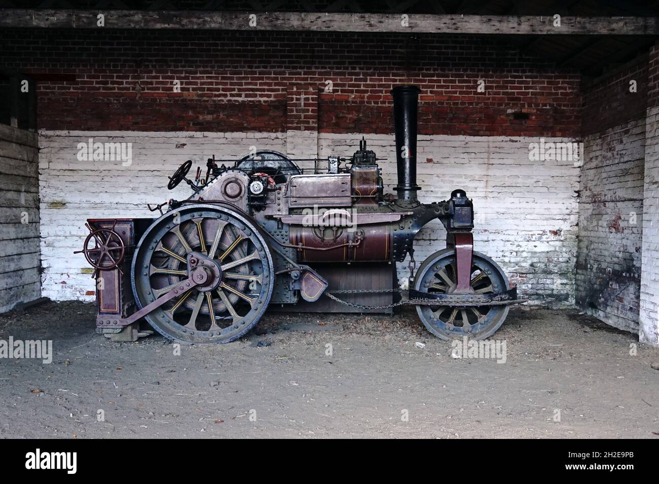 Vintage steam roller at the Ulster Folk Museum. Cultra, Northern ...