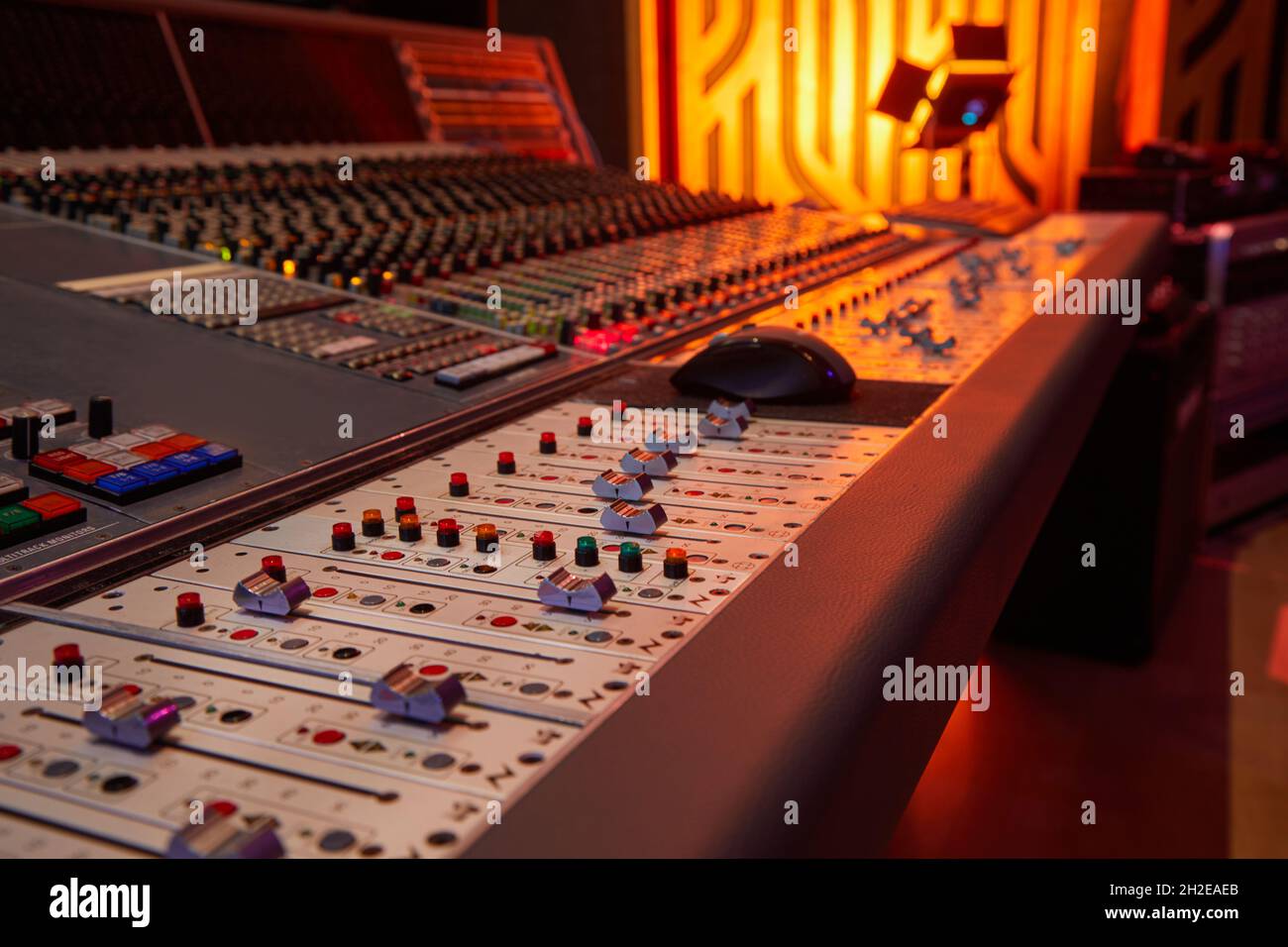 Sound recording studio mixing desk. Professional Equipment. Record ...