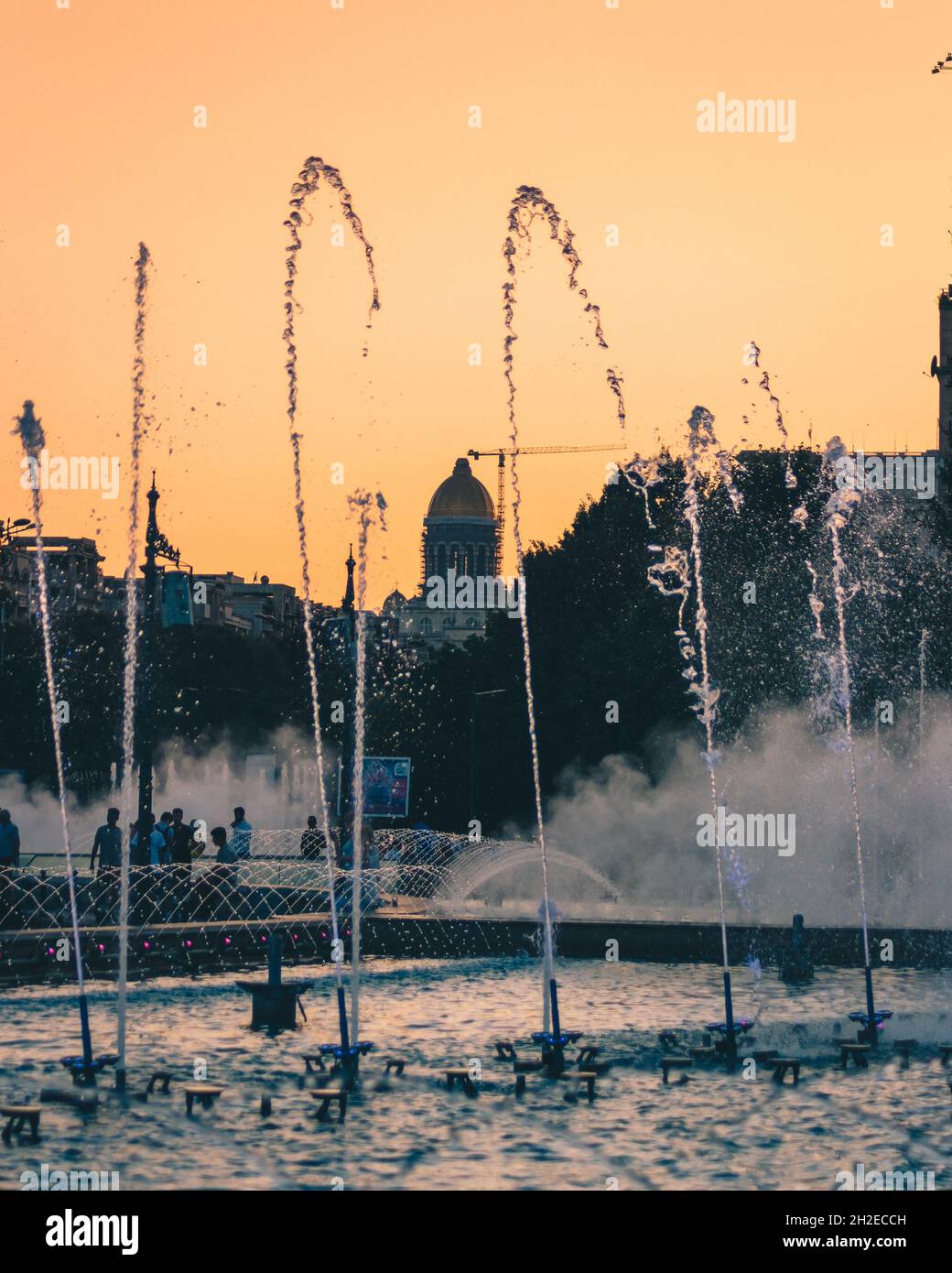 Beautiful shot of fountains Stock Photo - Alamy