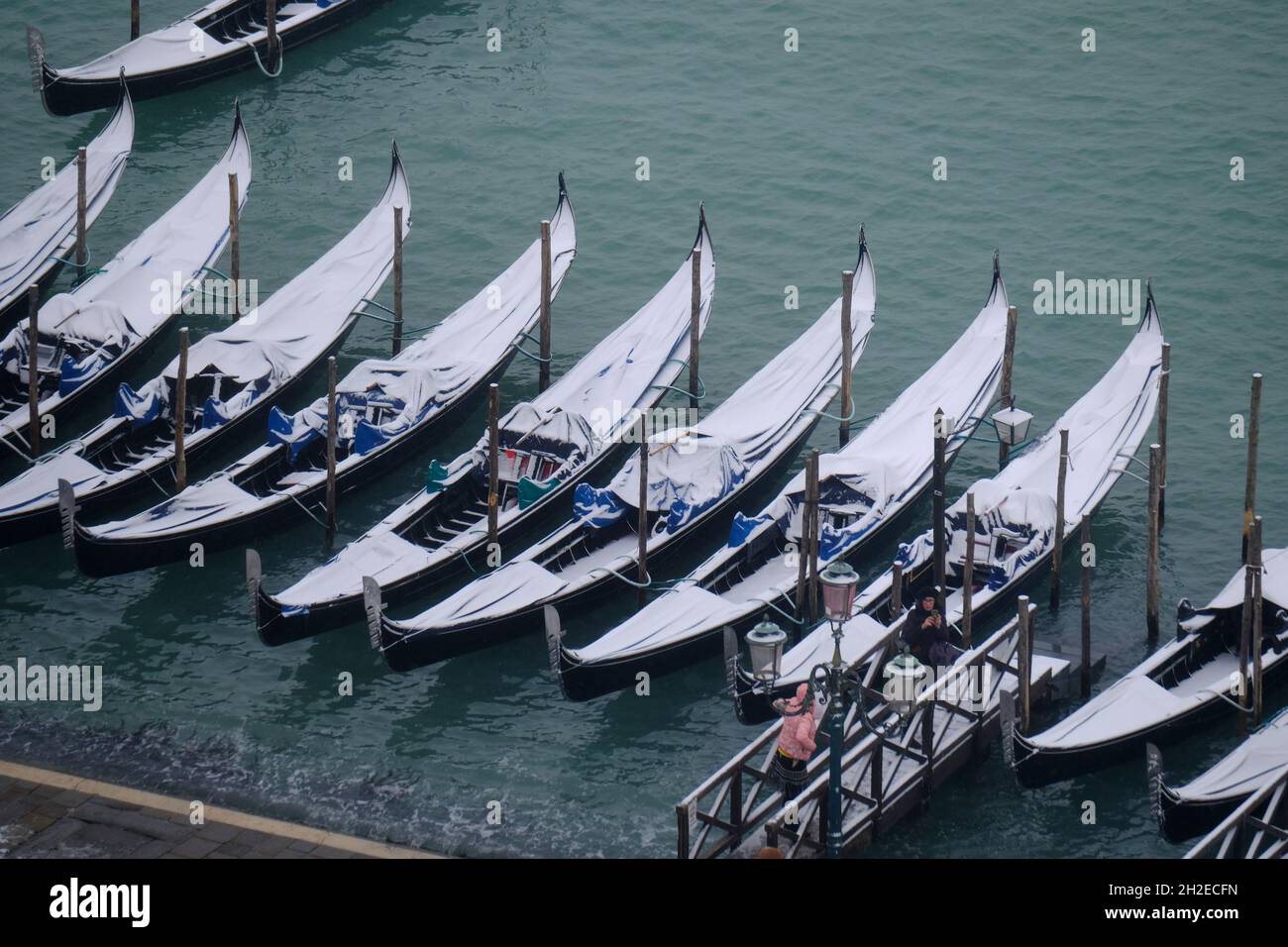 Snow covers the northern Italian city of Venice during its first snow ...