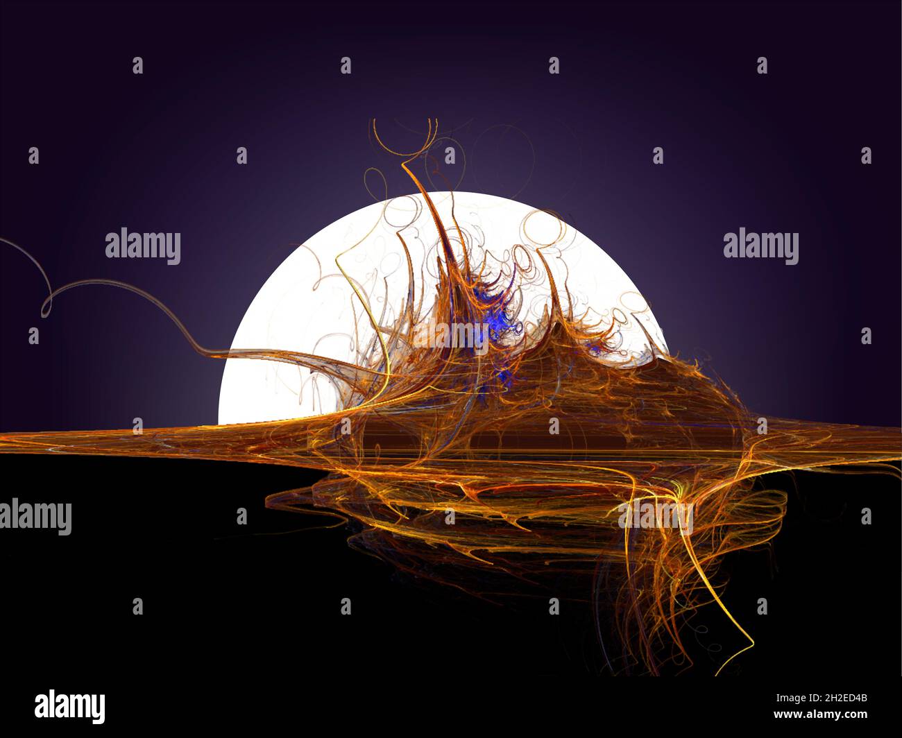 fantasy night landscape, wallpapers for desktop, graphics Stock Photo ...