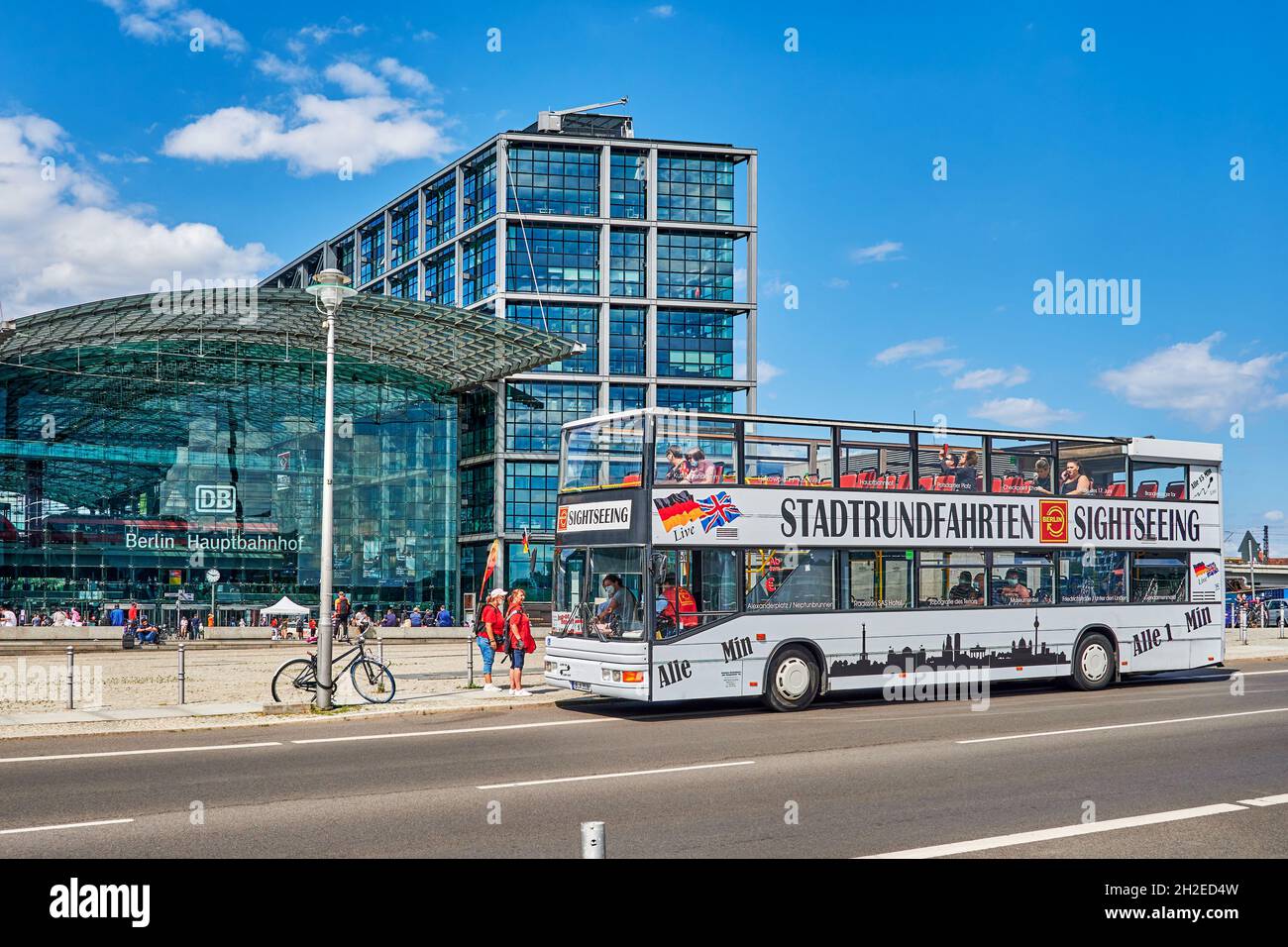Berlin, Germany - July 29, 2021: Hop on hop off bus near the ...