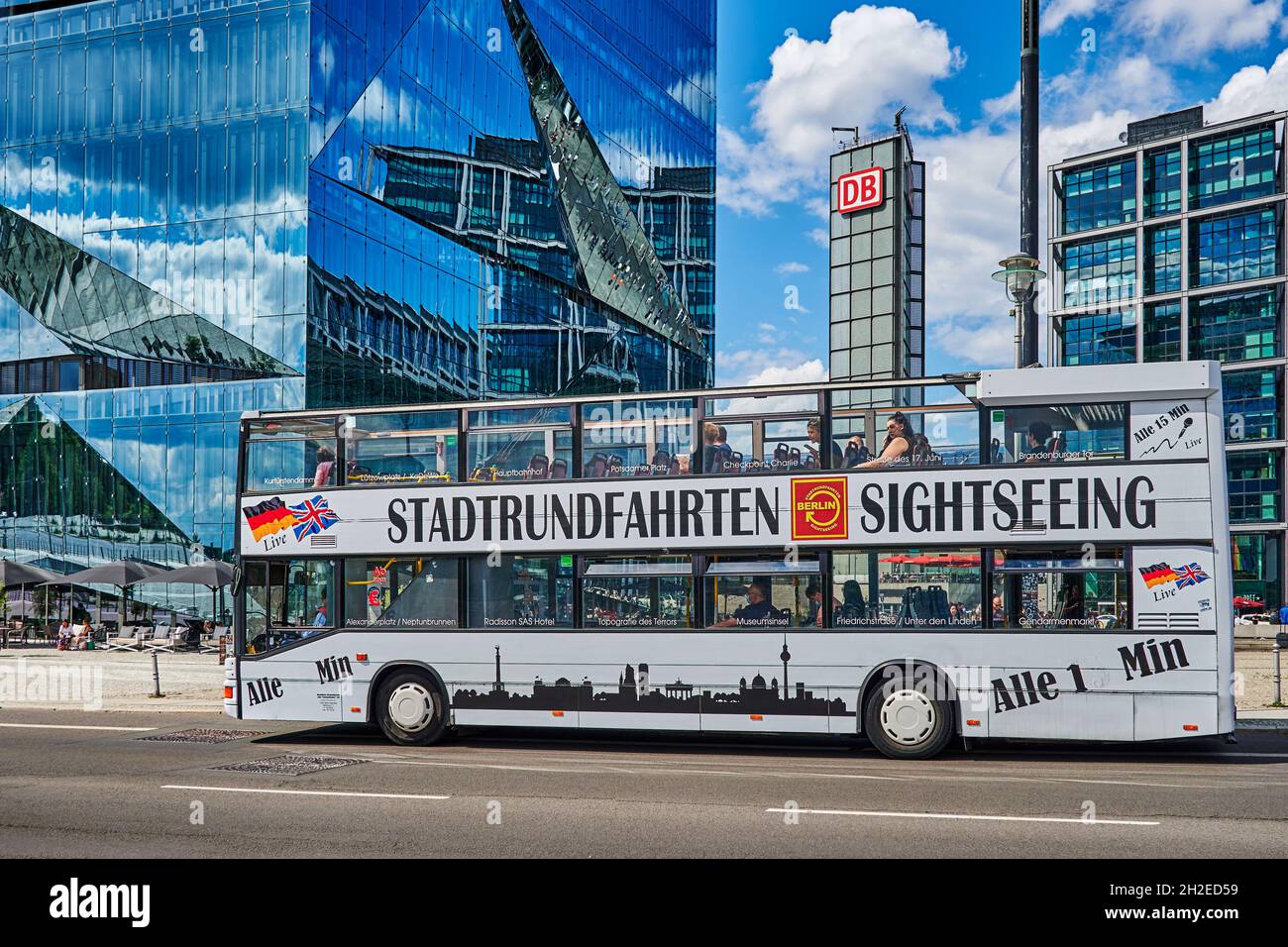 Berlin, Germany - July 29, 2021: Hop on hop off bus near the ...