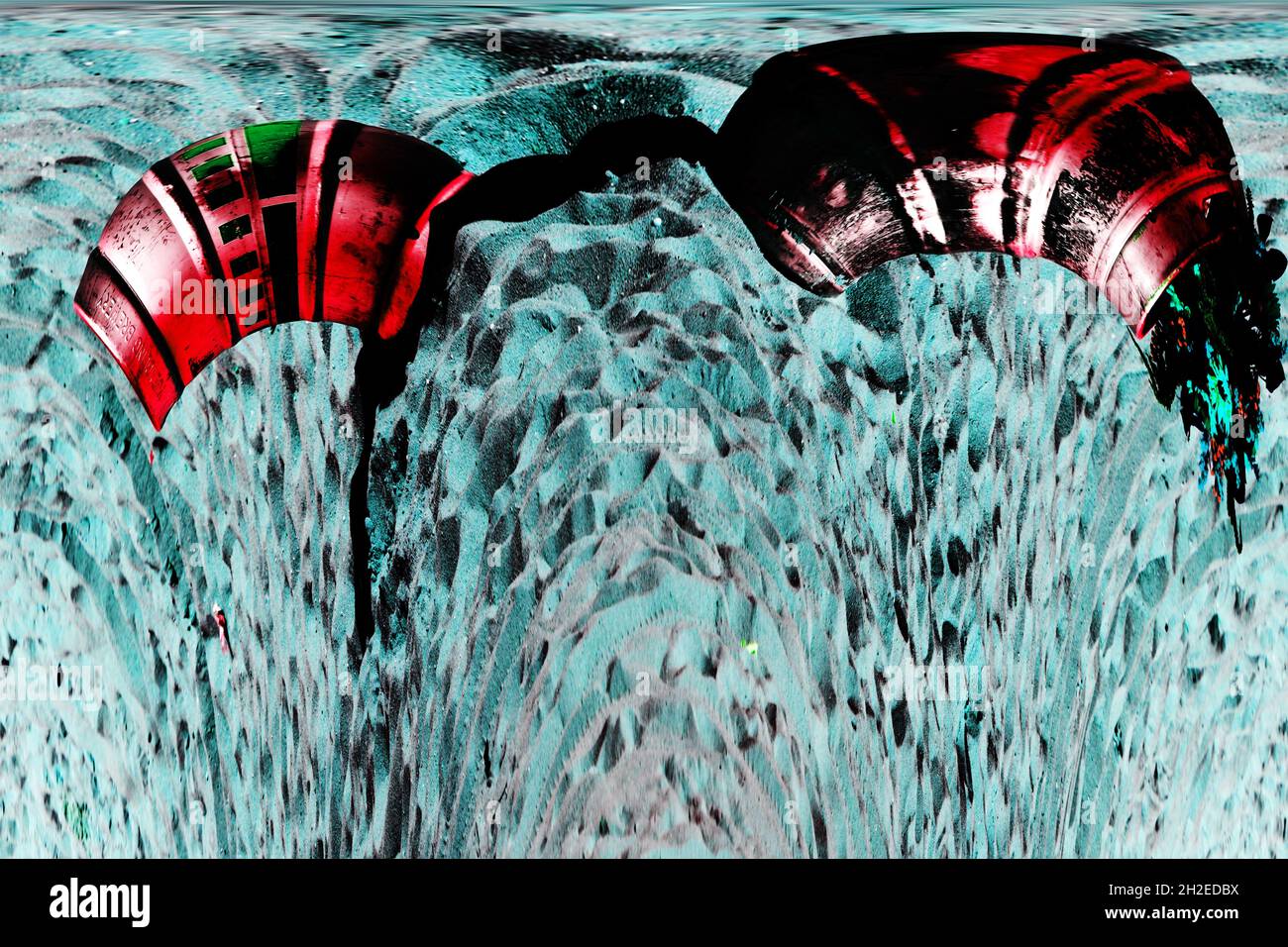 SORORITY: Two beer kegs stand slumped over in a twisted vision on a ...