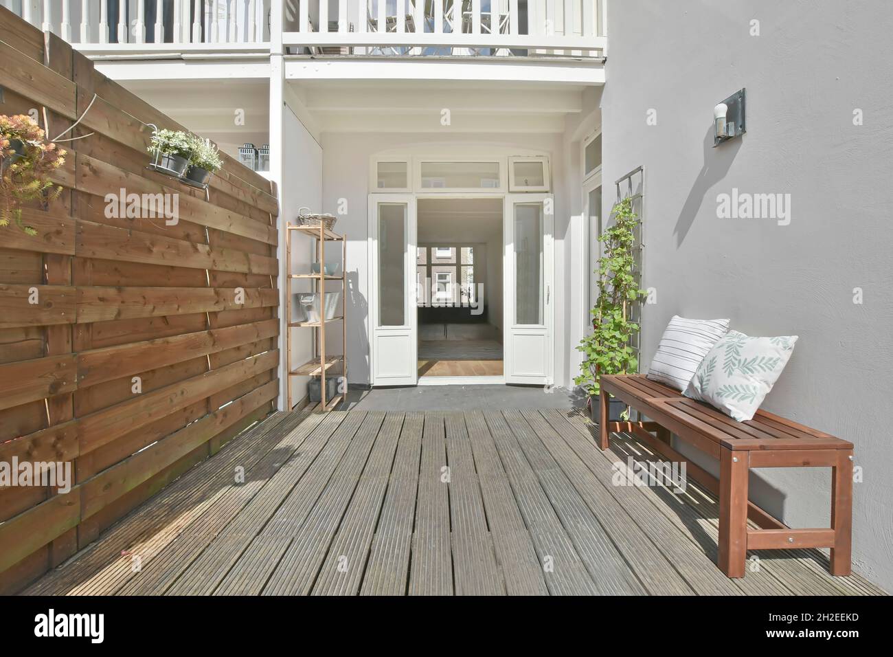 View of the beautiful veranda of the house Stock Photo - Alamy