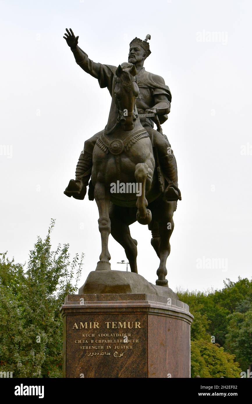 Amir Temur statue, Amir Temur Square, Tashkent, Uzbekistan, Central ...