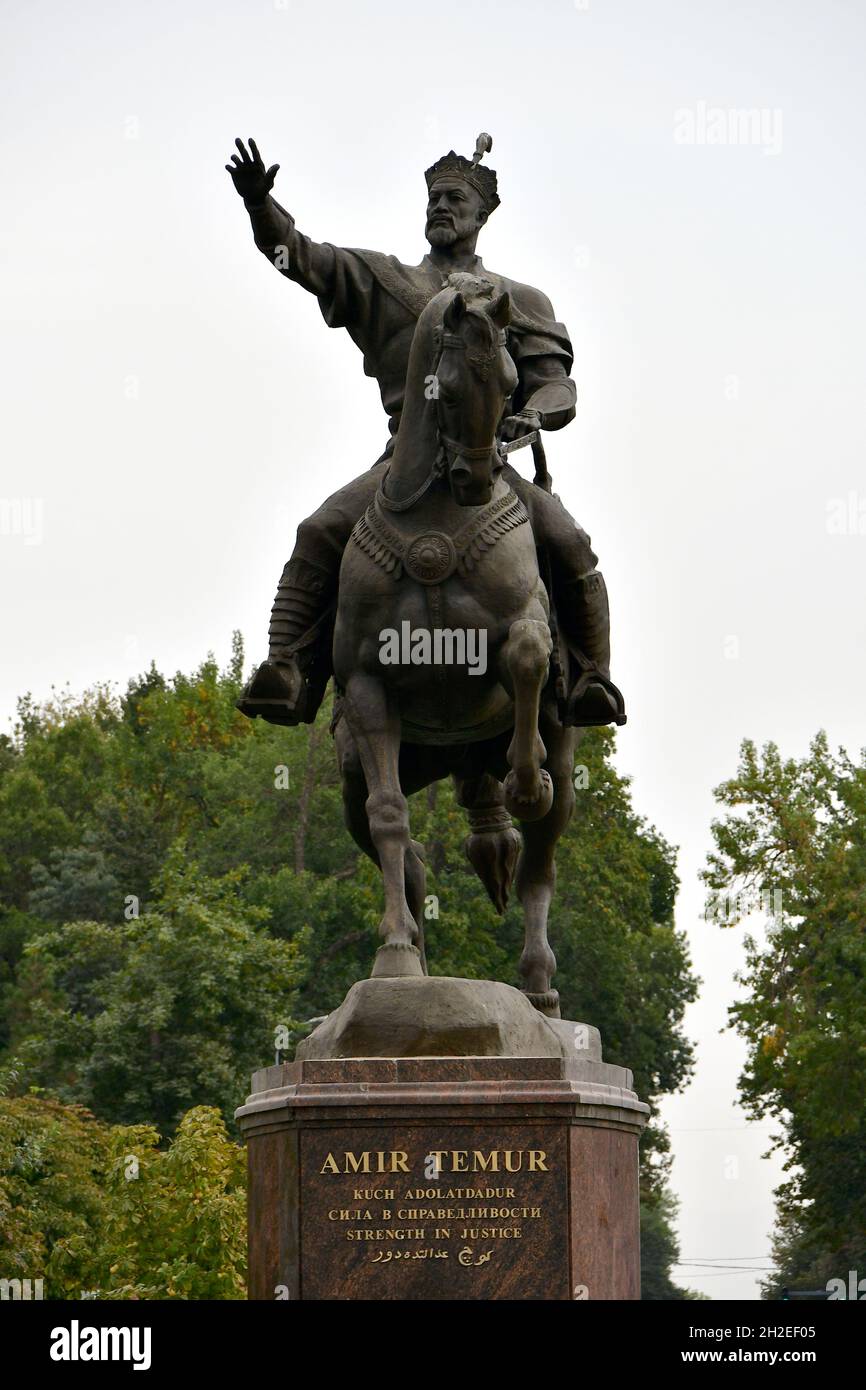 Amir Temur statue, Amir Temur Square, Tashkent, Uzbekistan, Central ...