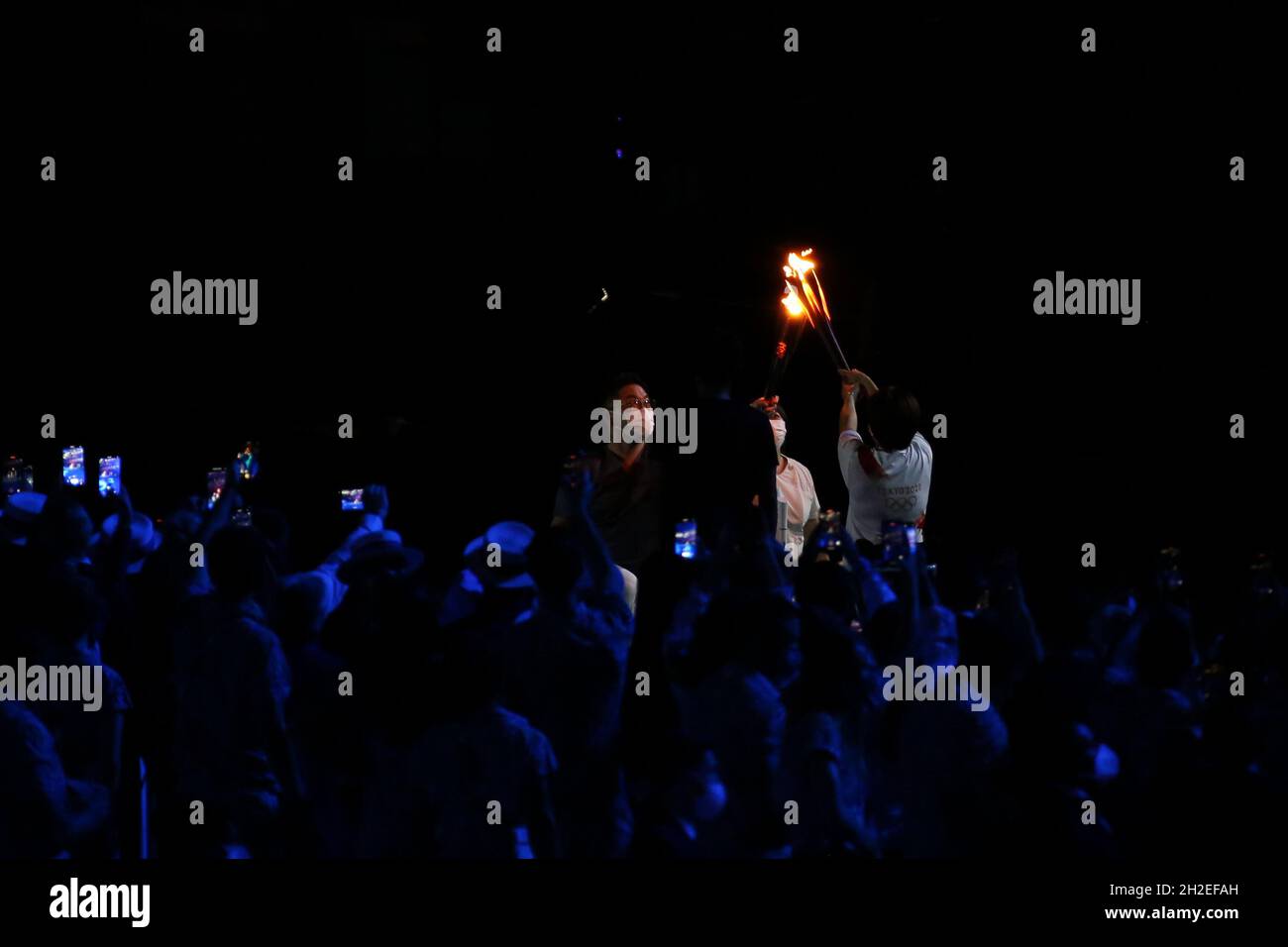JULY 23rd, 2021 - TOKYO, JAPAN: The olympic flame carried by Japanese ...