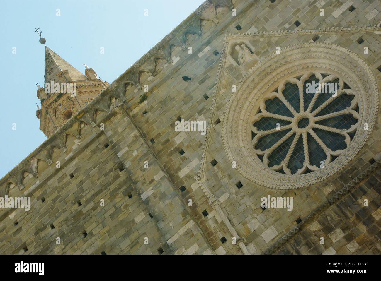 Atri - Abruzzo - The rose window and the high bell tower of the ...