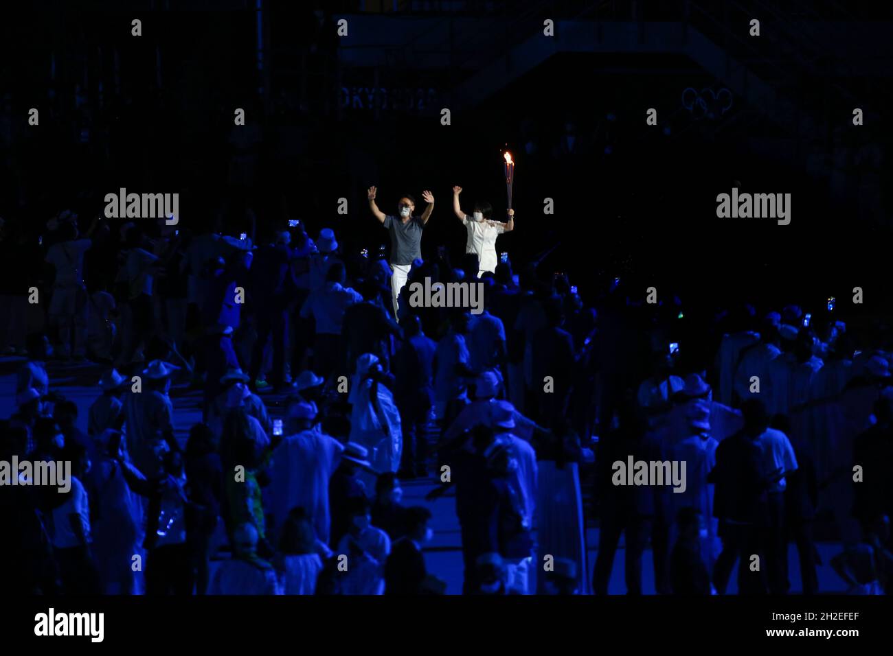 JULY 23rd, 2021 - TOKYO, JAPAN: The olympic flame is carried by ...