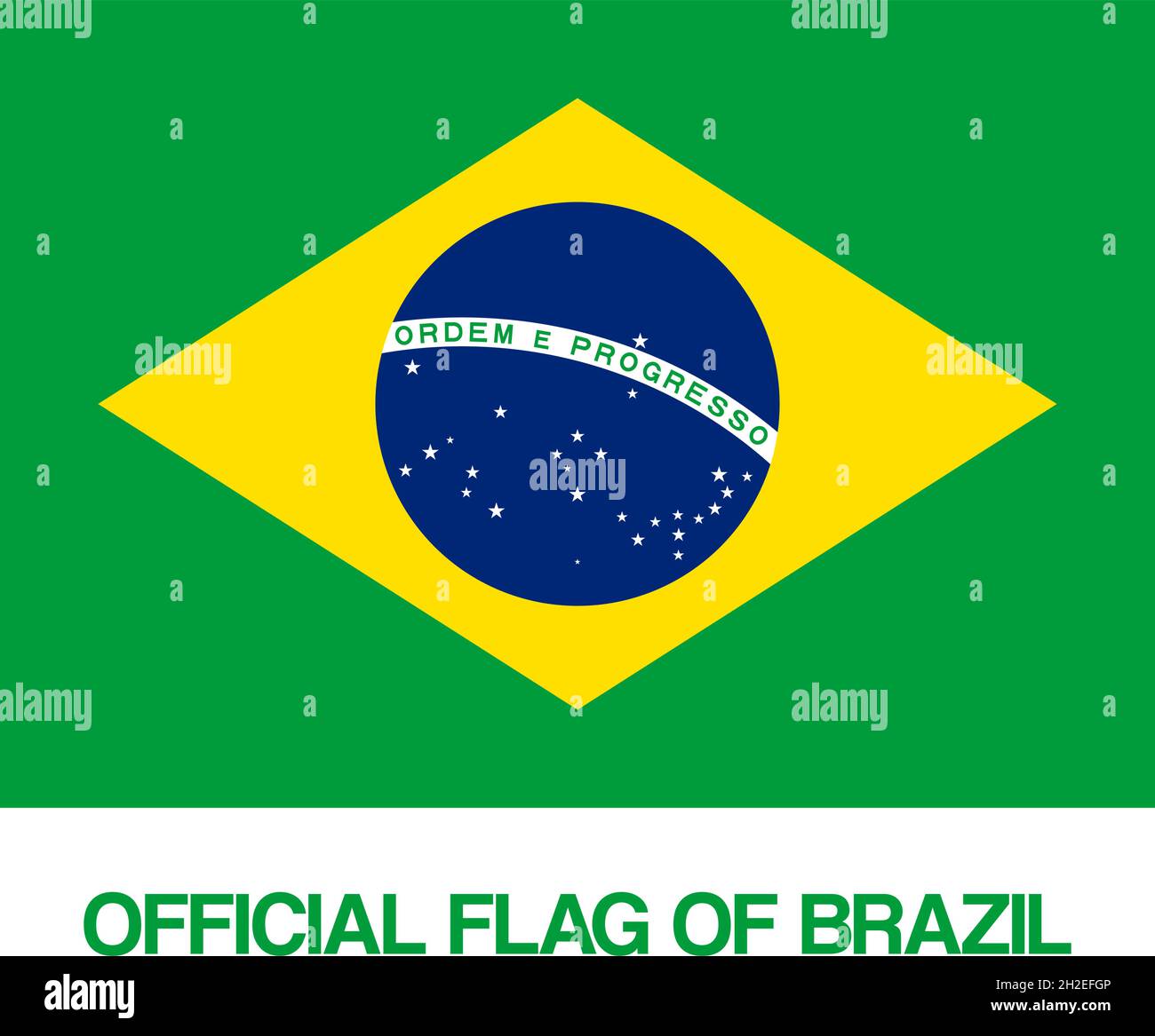 Vector National Flag of Brazil with Detailed Emblem Illustration Stock ...
