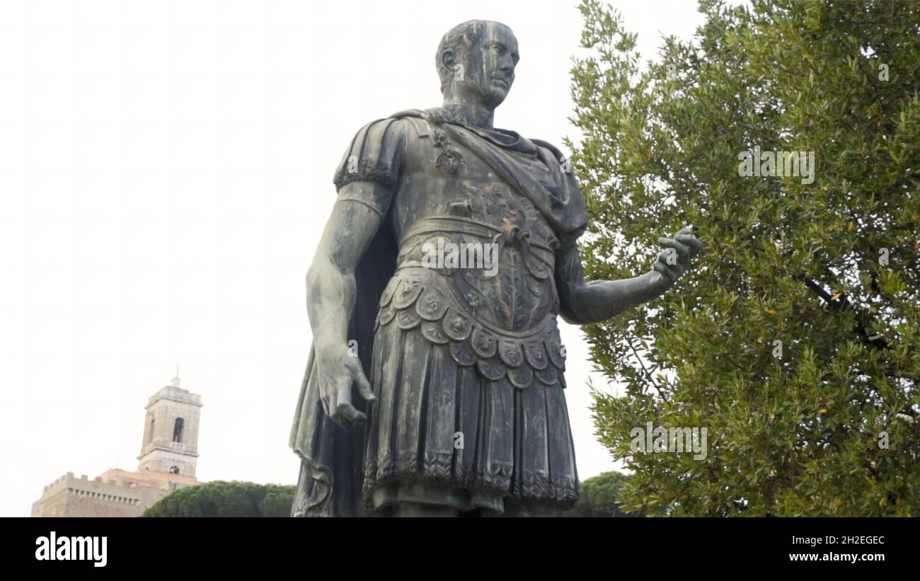 Julius Caesar Statue In Rome Rome, Italy. Stock. Video of a statue of ...