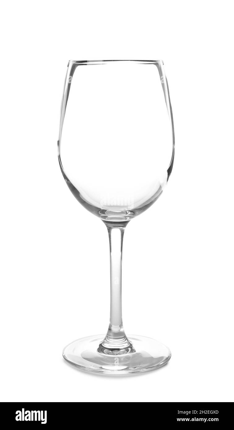 Clean empty glass on white background. Washing dishes Stock Photo - Alamy